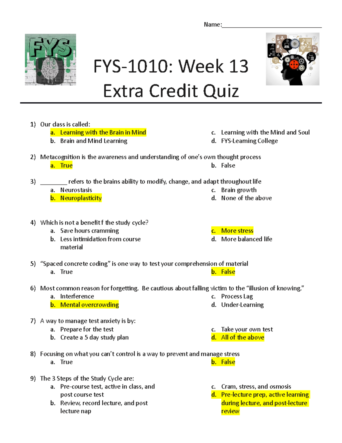 Week 13 - Extra Credit Quiz - Questions - Winter 23 - Name
