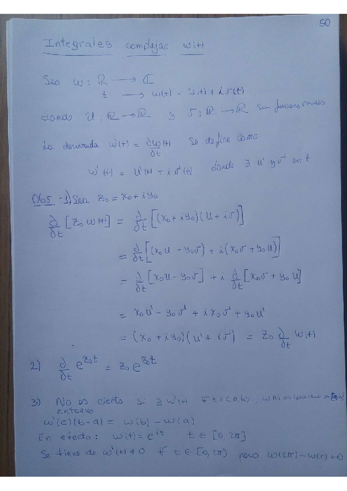 Semana 6 - APUNTES DE VARIABLE COMPLEJA SEM 6 - 50 Integrales complejas ...