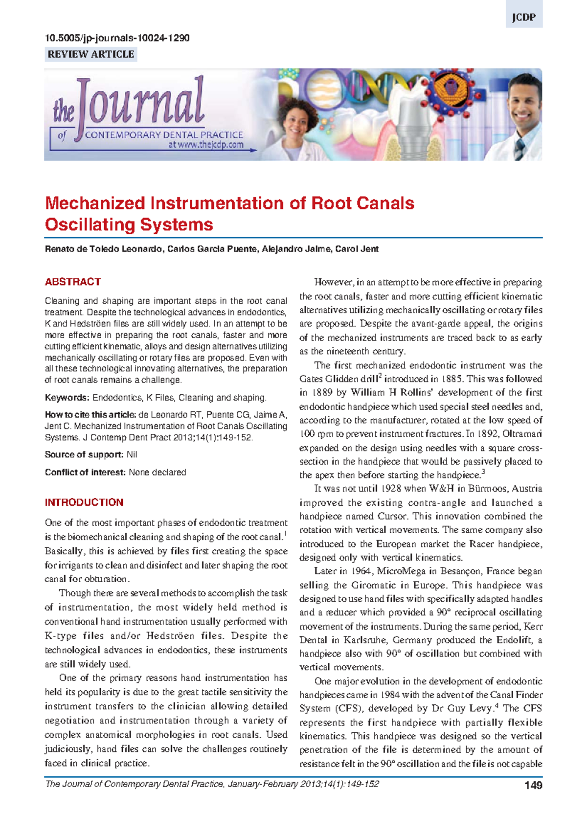 2-s2 - endodoncia - Mechanized Instrumentation of Root Canals ...