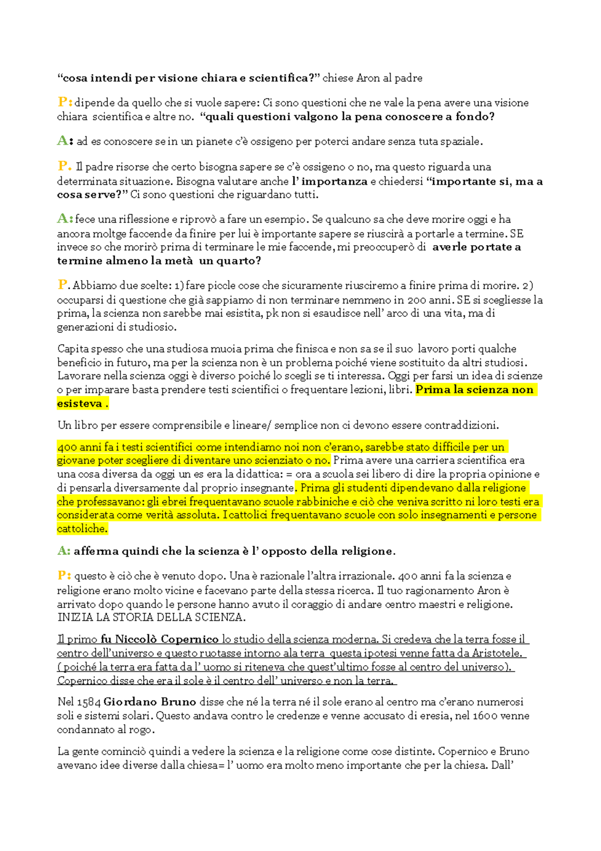 Cos è la scienza - “cosa intendi per visione chiara e scientifica ...