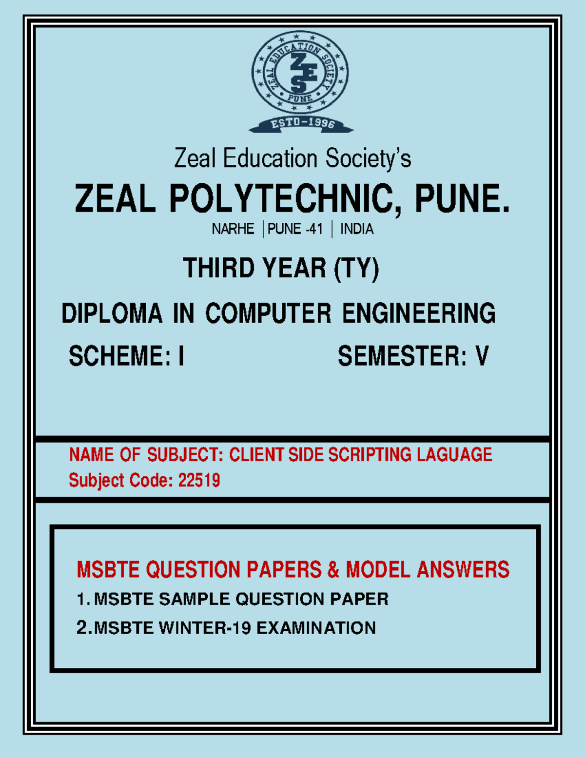 CSS - Hhhh - Page 1 of 10 Zeal Education Society’s ZEAL POLYTECHNIC ...