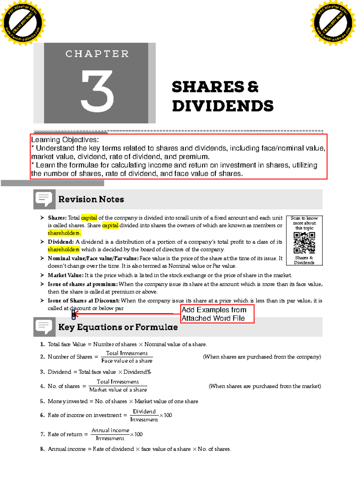 Chapter 3 - Summary Discrete Mathematics - SHARES & DIVIDENDS Face ...