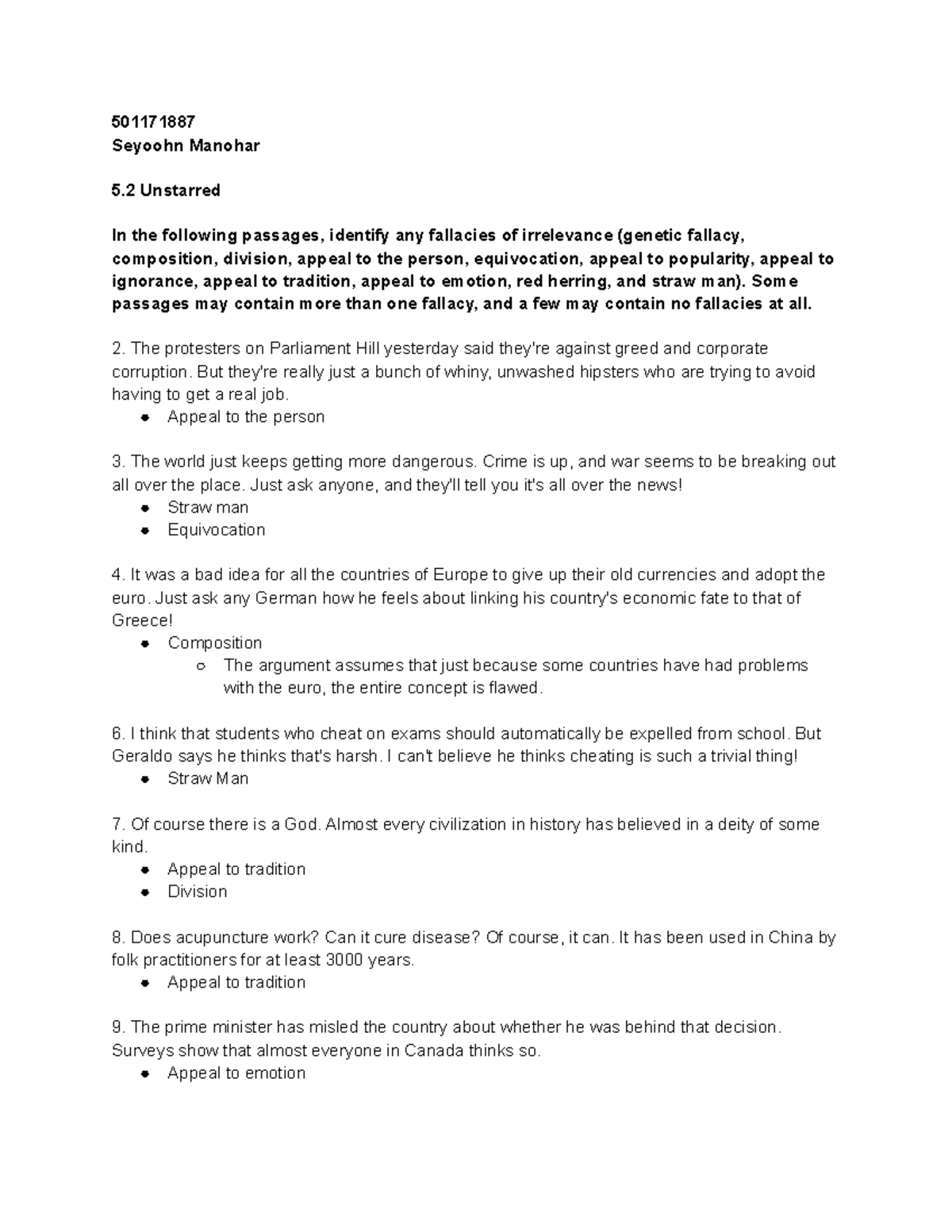 5.2 & 5.3 Unstarred - Assignment - 501171887 Seyoohn Manohar 5 ...