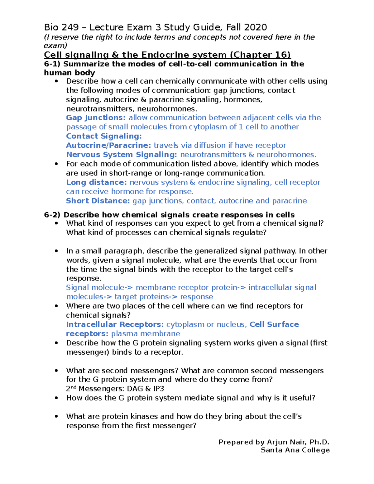 Lecture exam 3 study guide - (I reserve the right to include terms and concepts not covered here ...