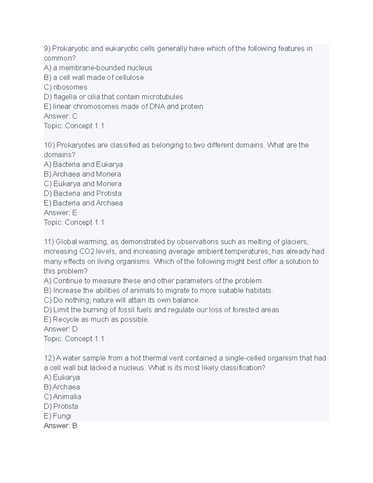 Bio 101 test 1 part 3 - Bio 101 Chapter 1-5 practice questions ...