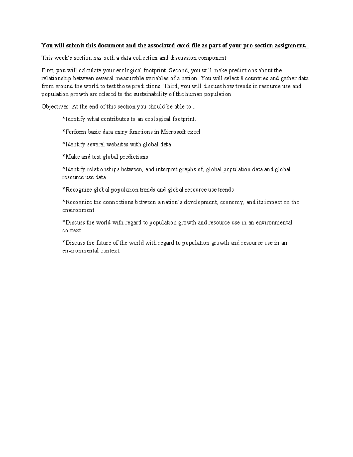 Discussionbioee 1610 - bio report - You will submit this document and ...