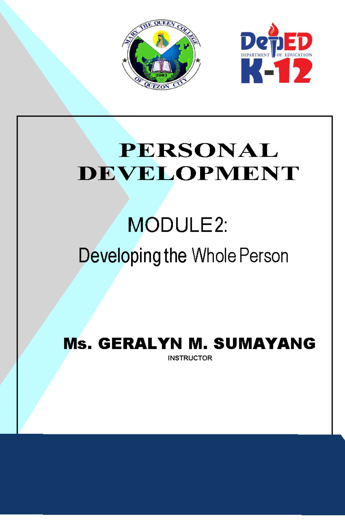Perdev Module 2 Developing the Whole Person - PERSONAL DEVELOPMENT ...