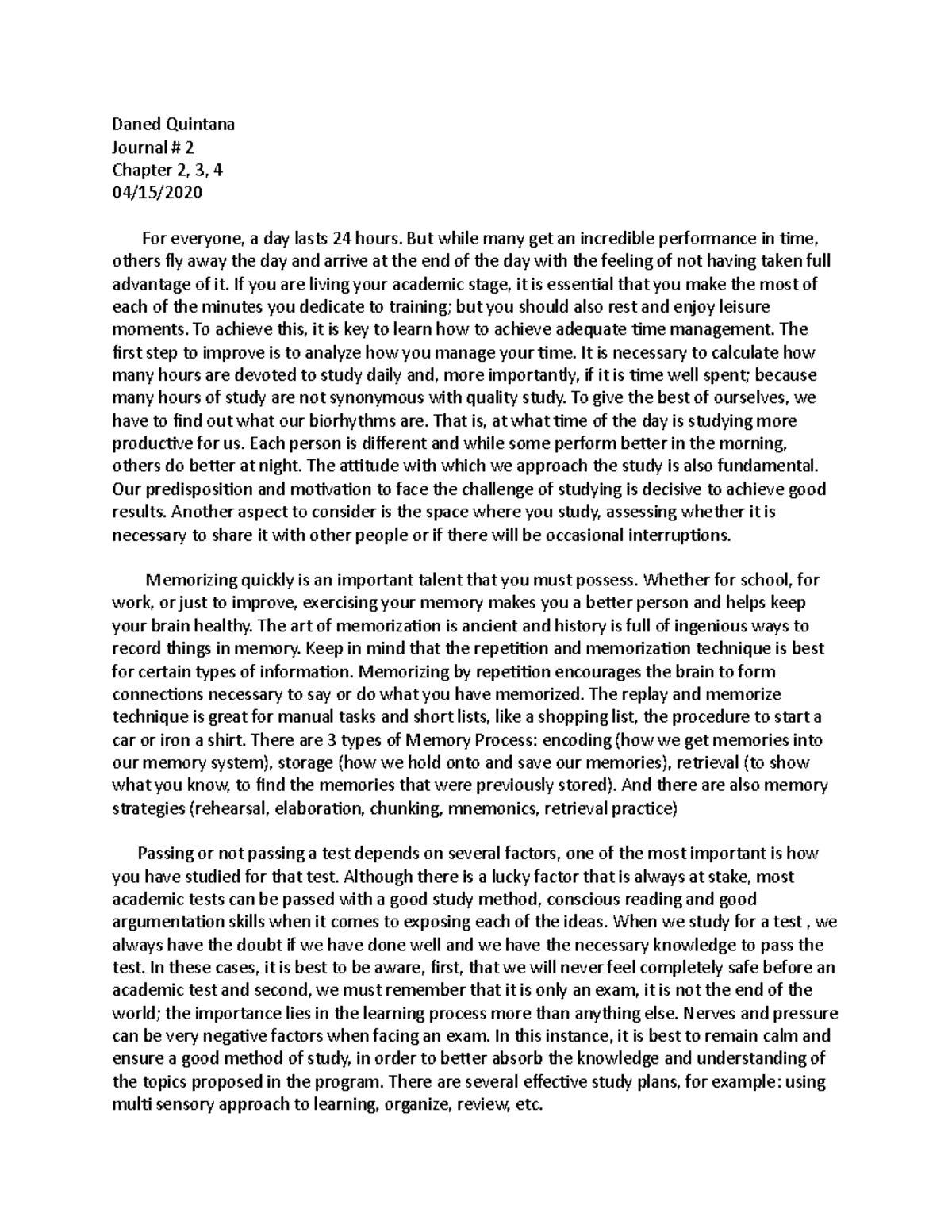 Social Studies General - Daned Quintana Journal # 2 Chapter 2, 3, 4 04 ...