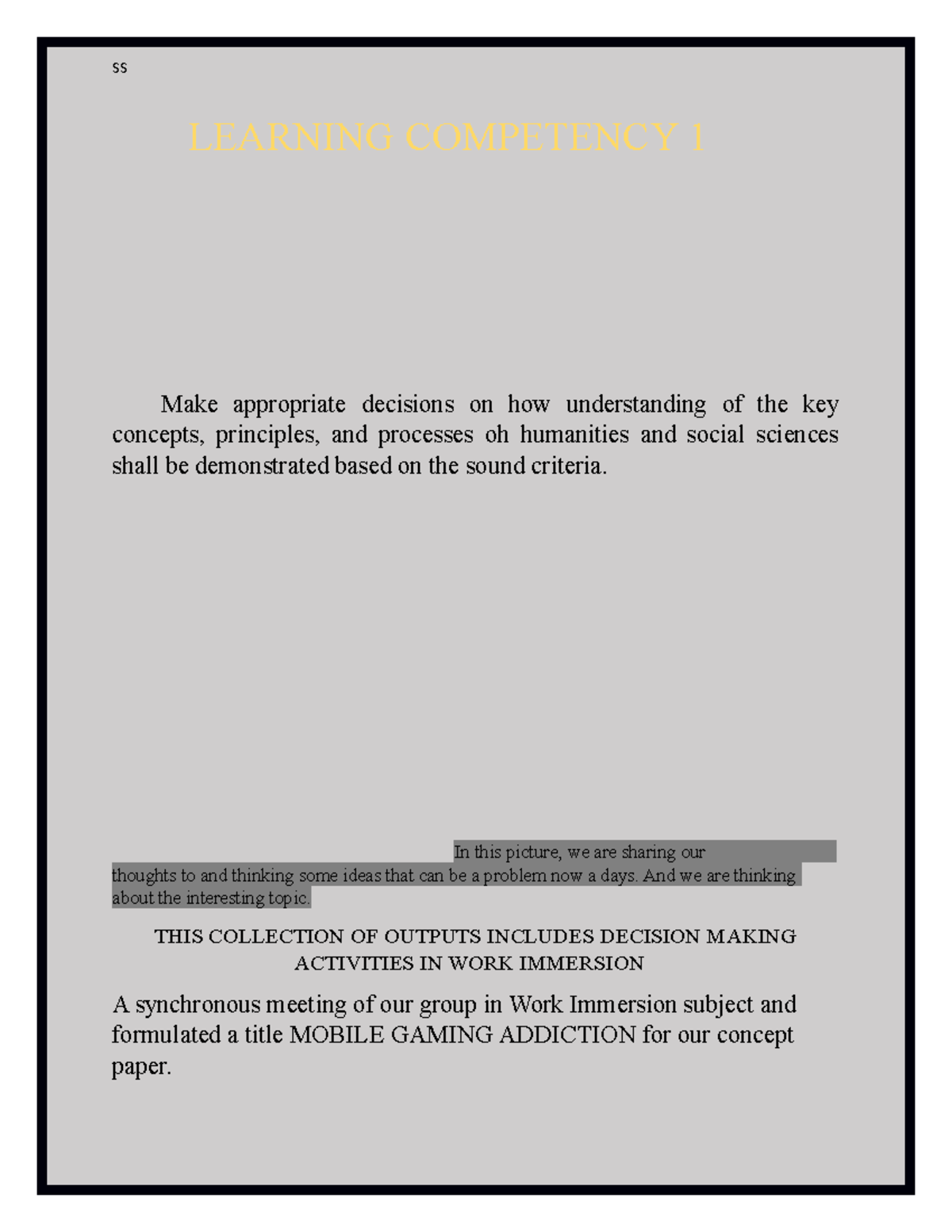 Competency 1 - it contains of compentency lectures - LEARNING ...