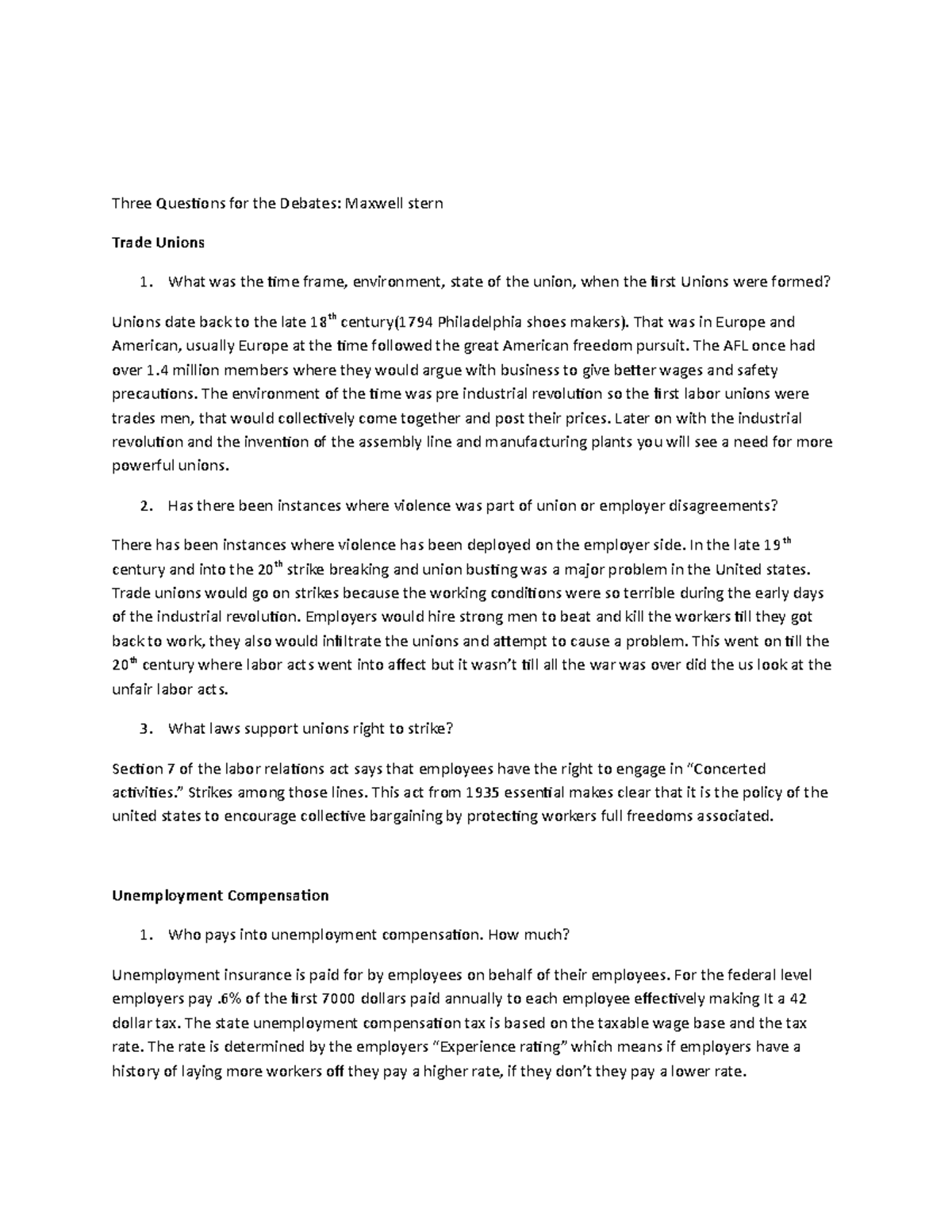 Three Questions for the Debates - That was in Europe and American ...