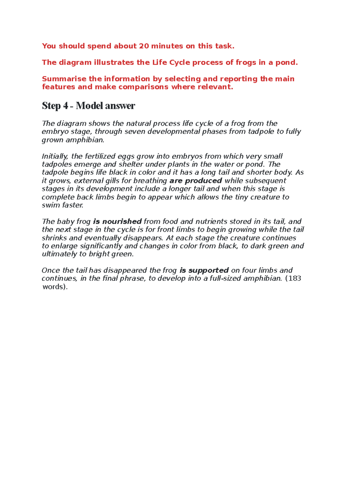 Baimau con each - ielt - You should spend about 20 minutes on this task ...