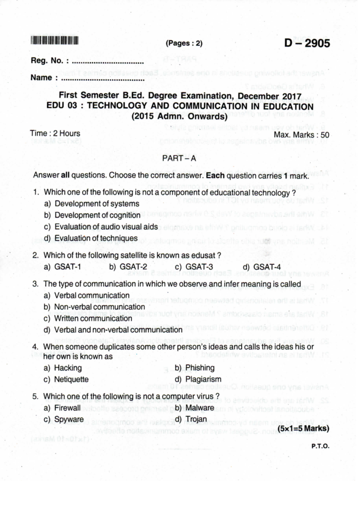 EDU 03 Technology and Communication in Education - BEd Mathematics ...