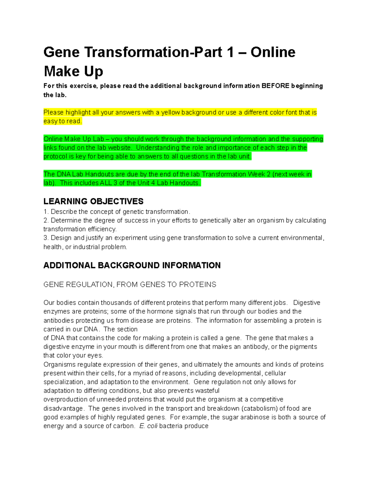 Gene transformation part 1 - Gene Transformation-Part 1 – Online Make ...