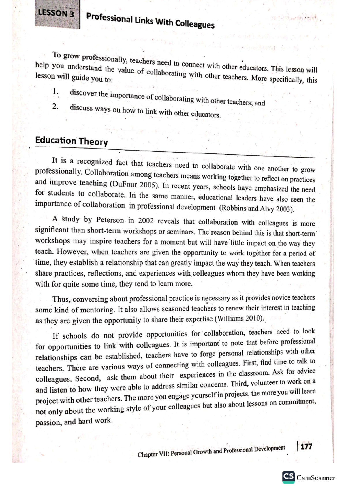 Personal Growth and Professional Development L3 - BS in Education major ...