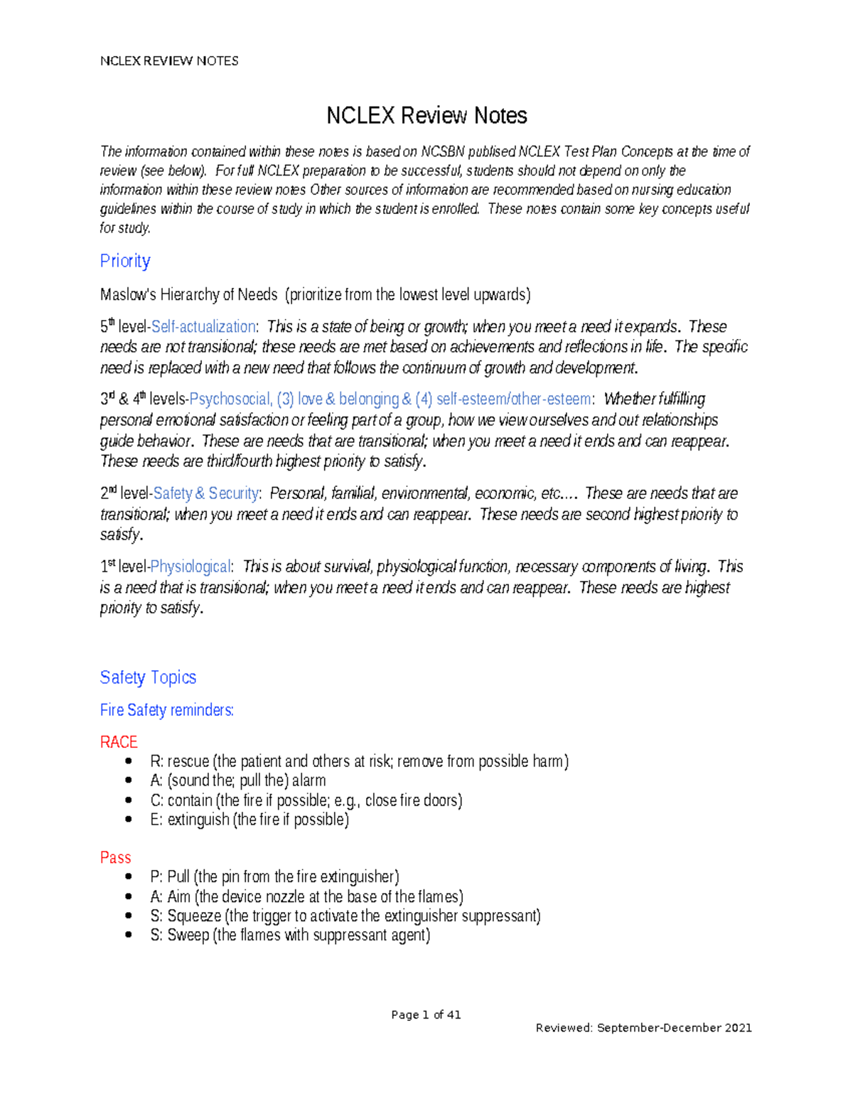 Nclex Review Guide-2021-2023 - NCLEX Review Notes The information ...