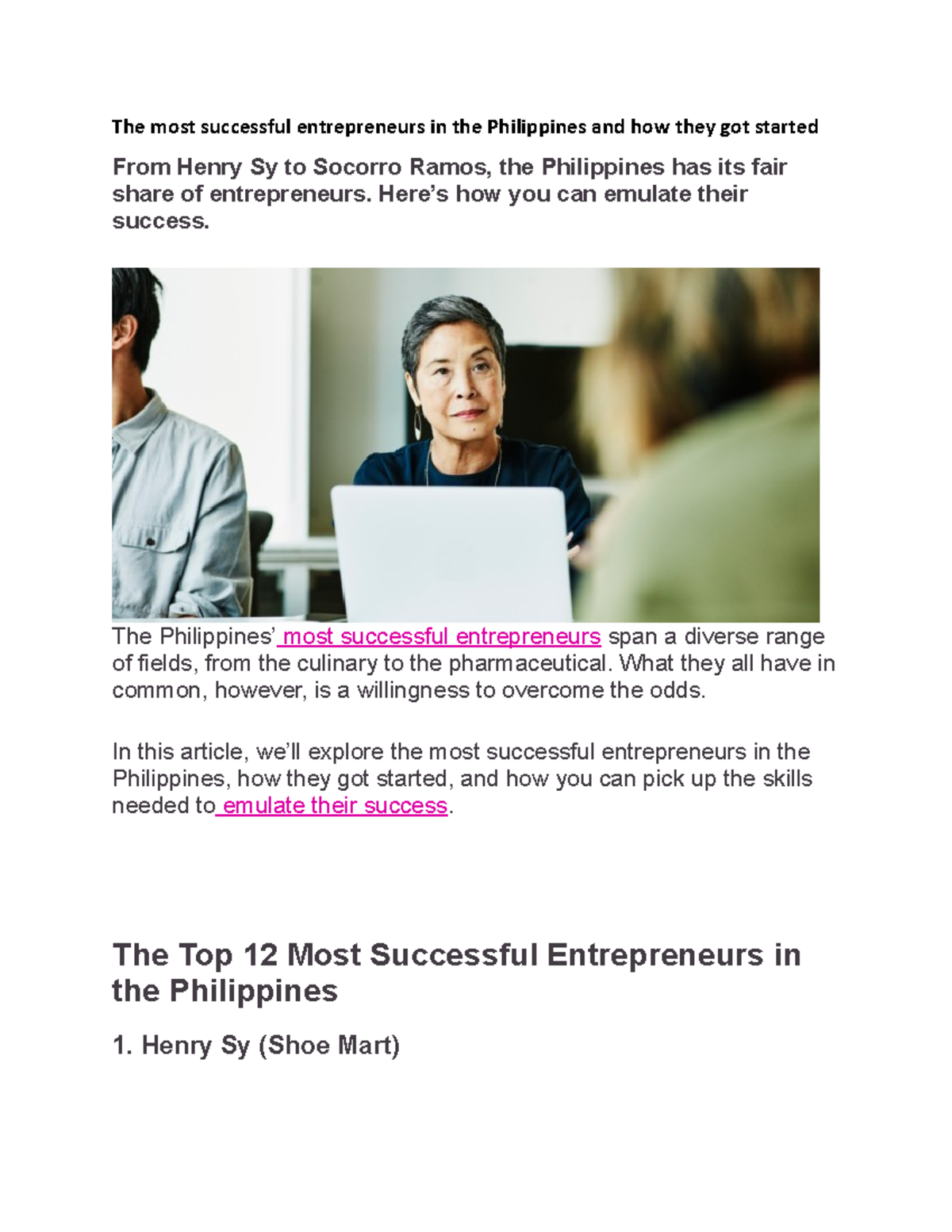 Entrepreneurs in the ph - The most successful entrepreneurs in the ...
