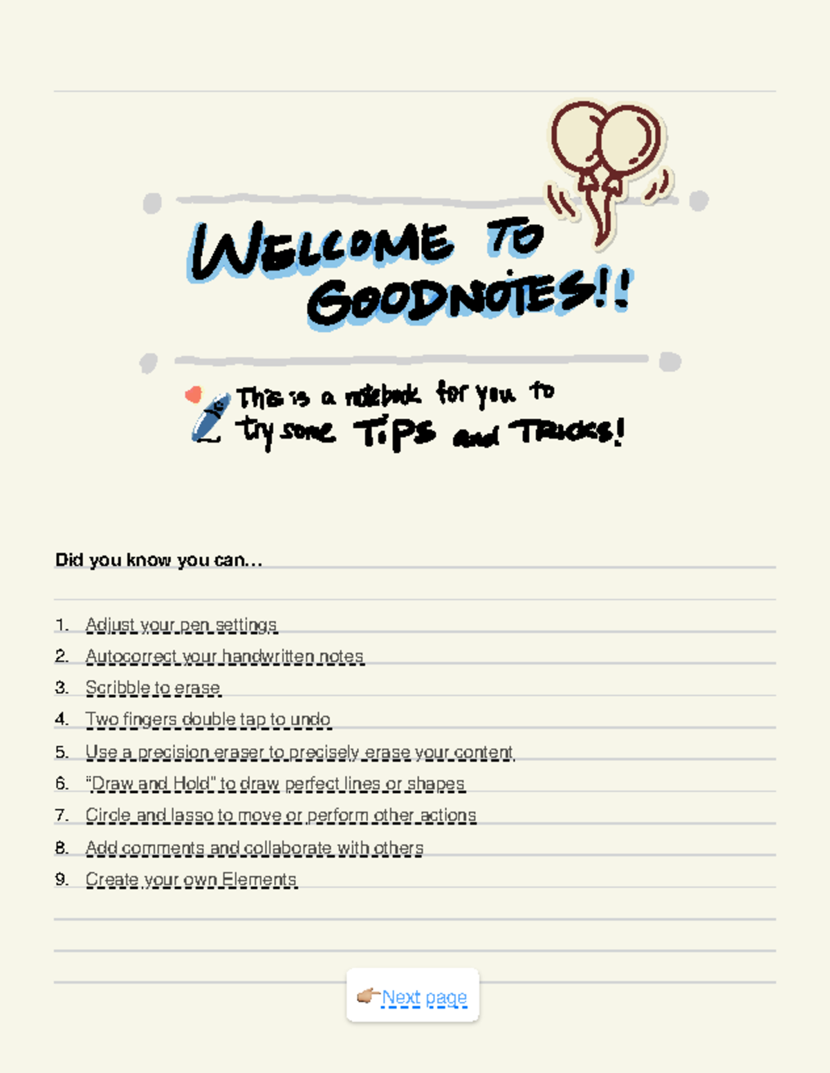 Goodnotes 6 Tips - Did you know you can... Adjust your pen settings ...
