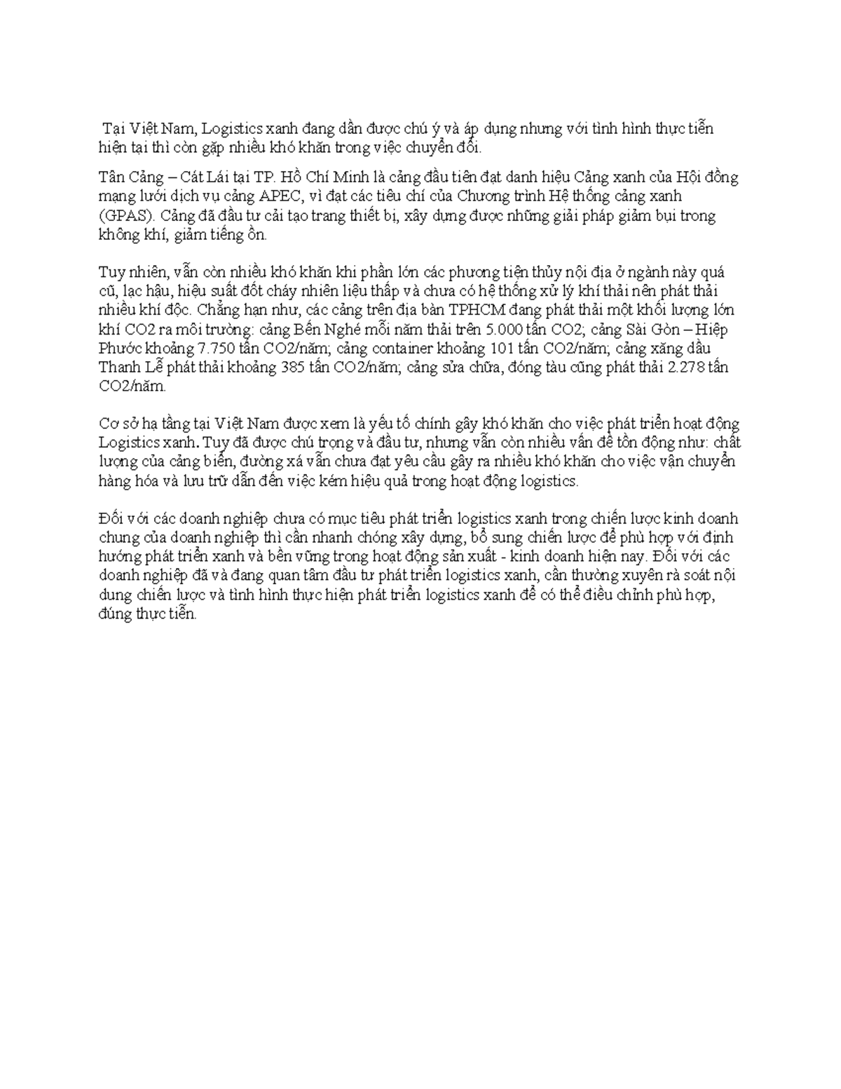 Dealien 123 - gdgdgdg - Tại Việt Nam, Logistics xanh đang dần được chú ...