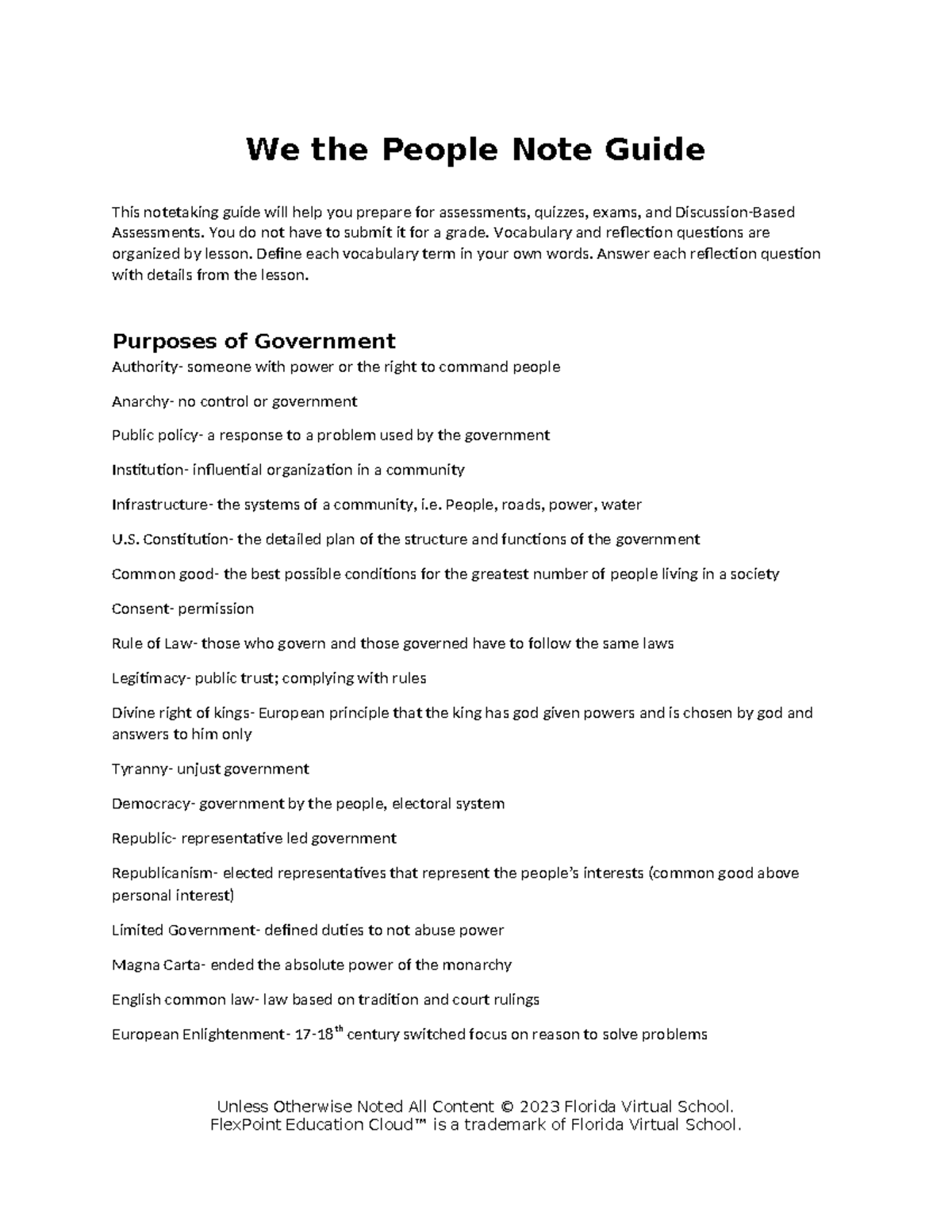 We the people note guide - We the People Note Guide This notetaking ...