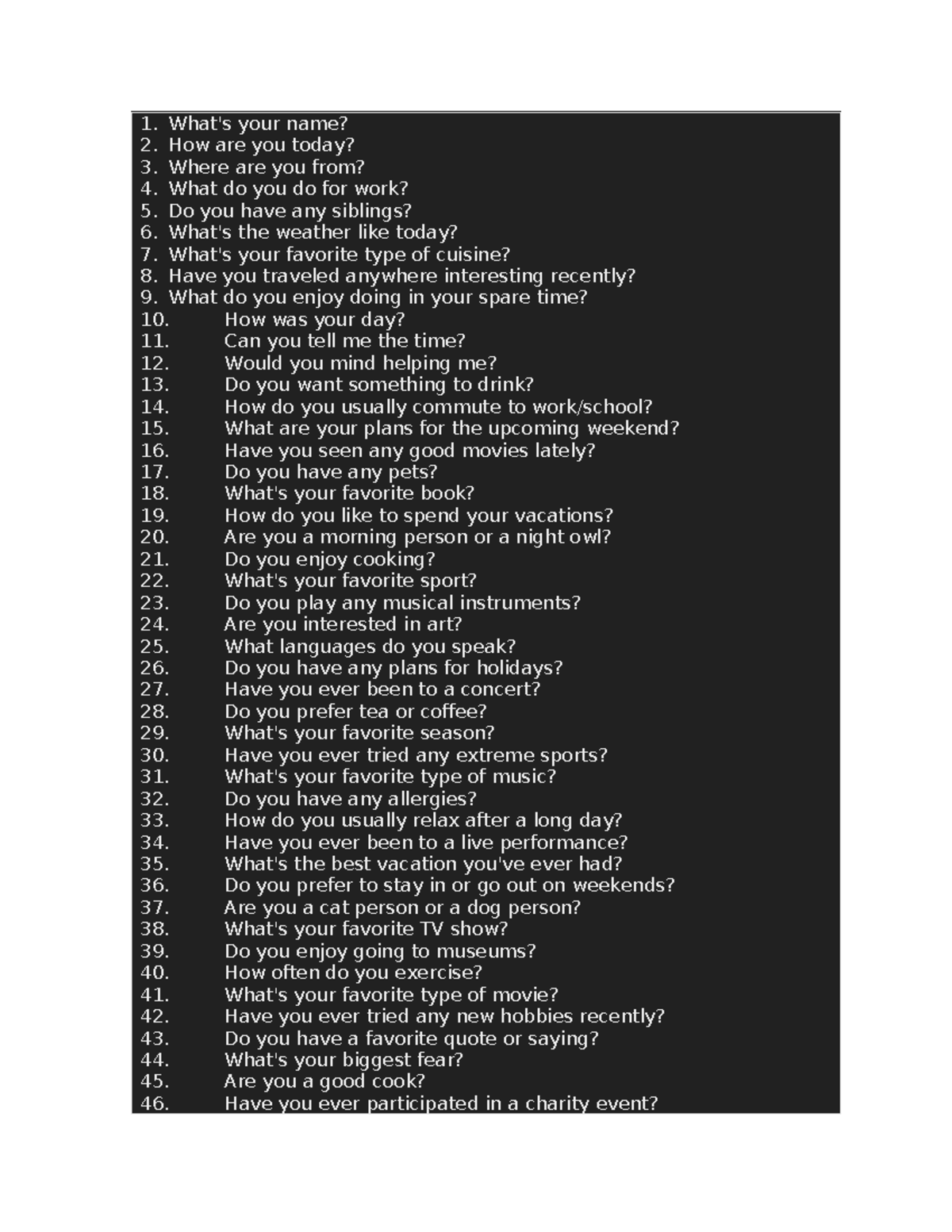 İngilizce Günlük soru cevap - What's your name? How are you today ...