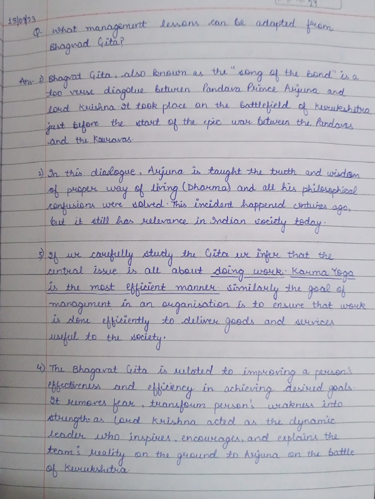 MPA notes for BOM 1 sem - 3slo Qnhat managemartt esons con be Bhaguad ...