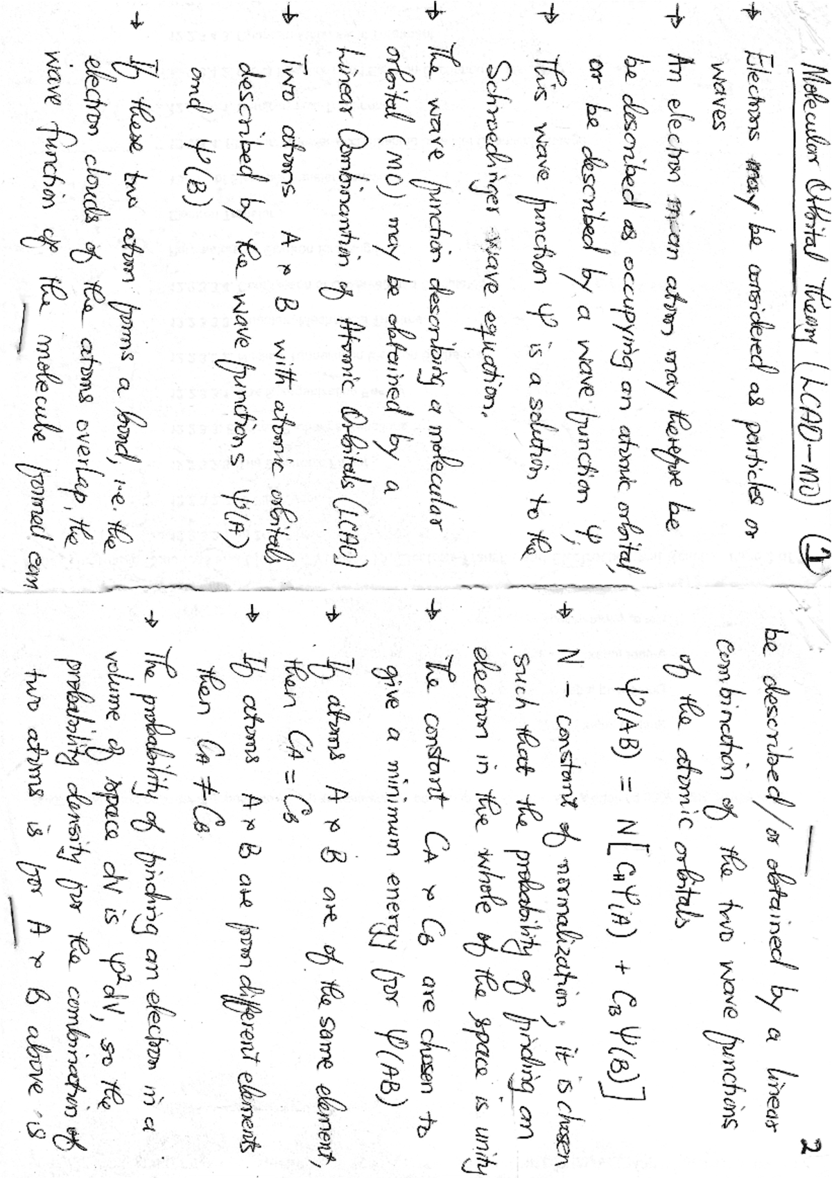C2710 Scanned Handwritten Notes on Molecular Orbital Theory - Biochem ...