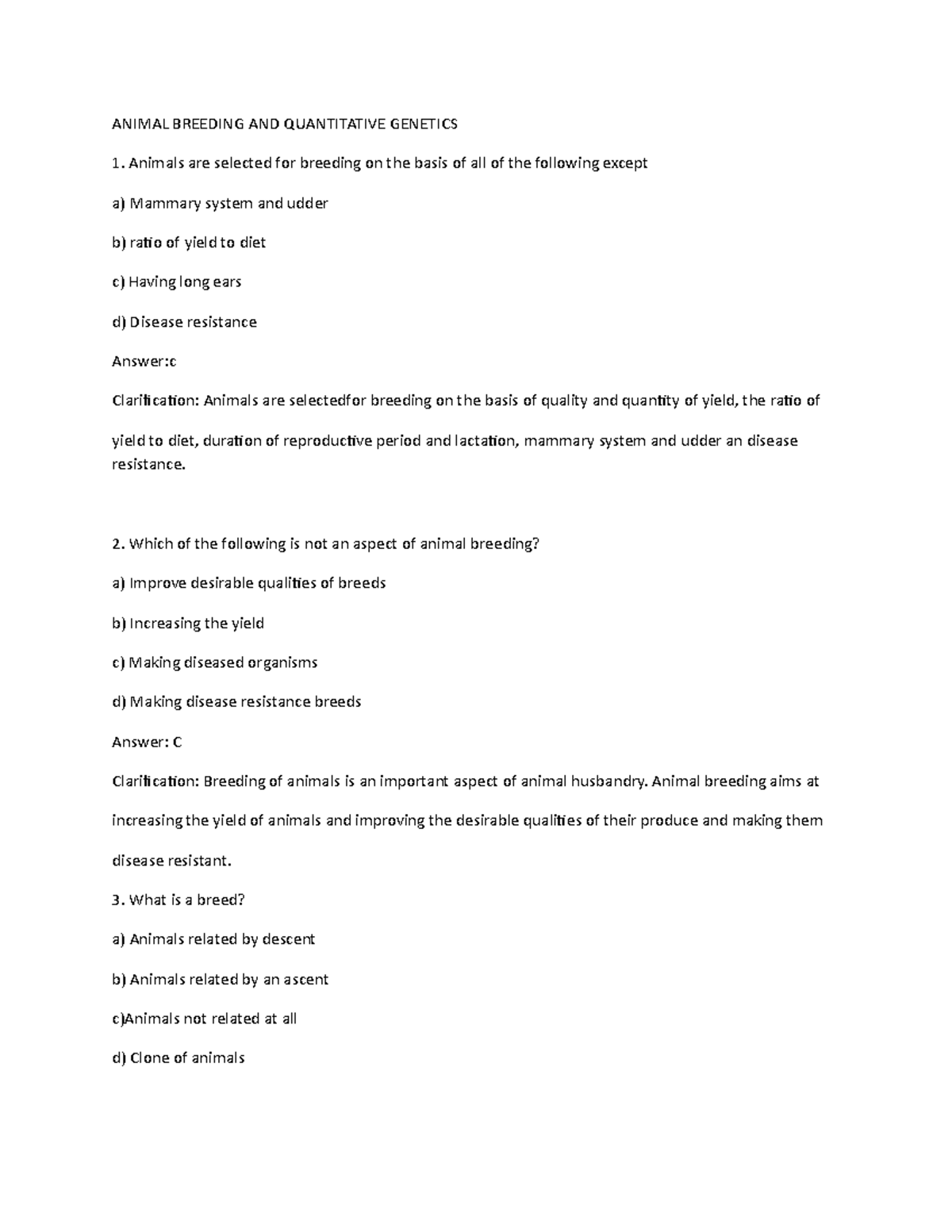 Animal breeding and quantitative genetics - ANIMAL BREEDING AND ...