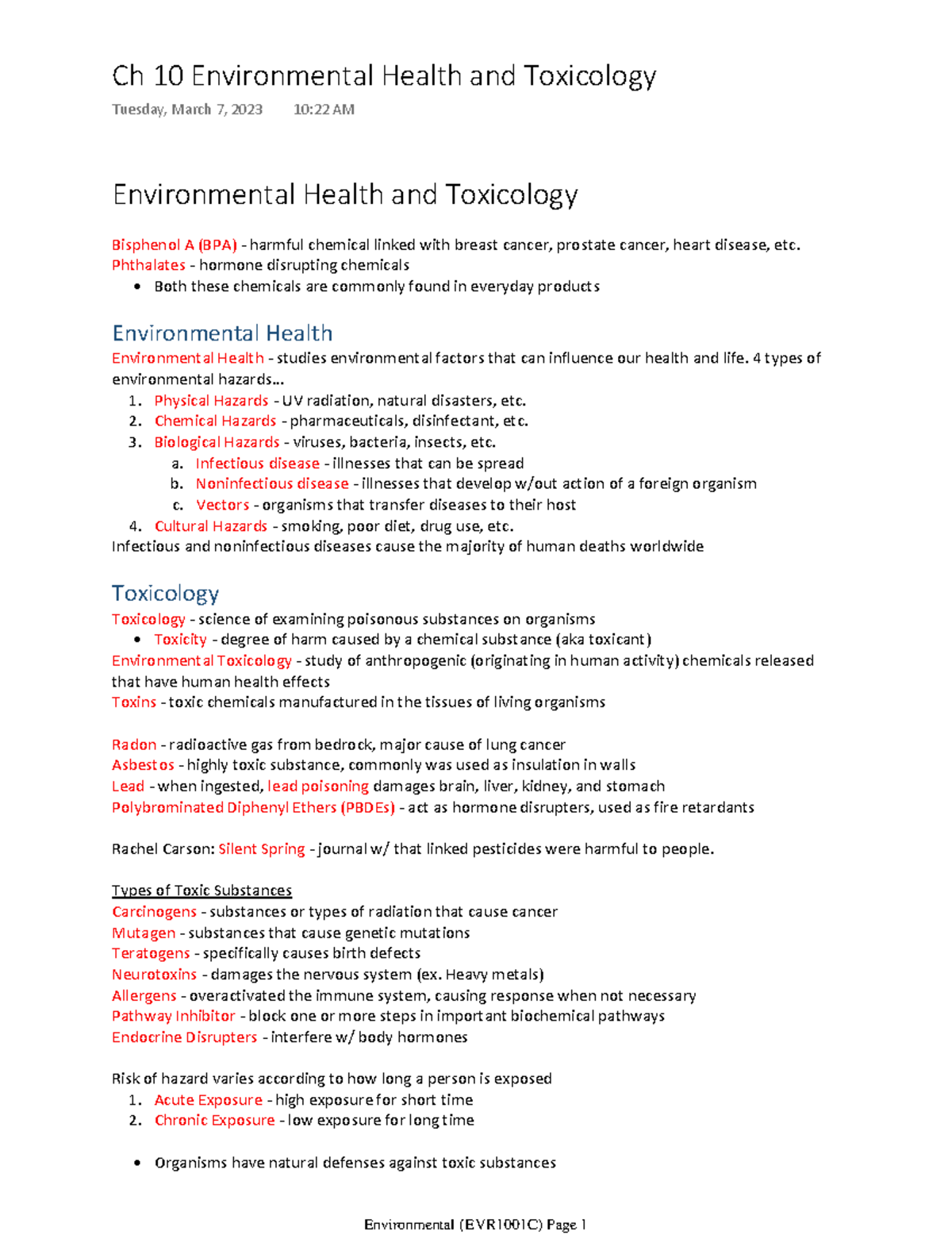 Ch 10 Environmental Health and Toxicology - Environmental Health and ...