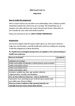Unit 5 Assignment 2 Help Sheet - BTEC Level 3 Unit 5 Assignment 2 Help ...
