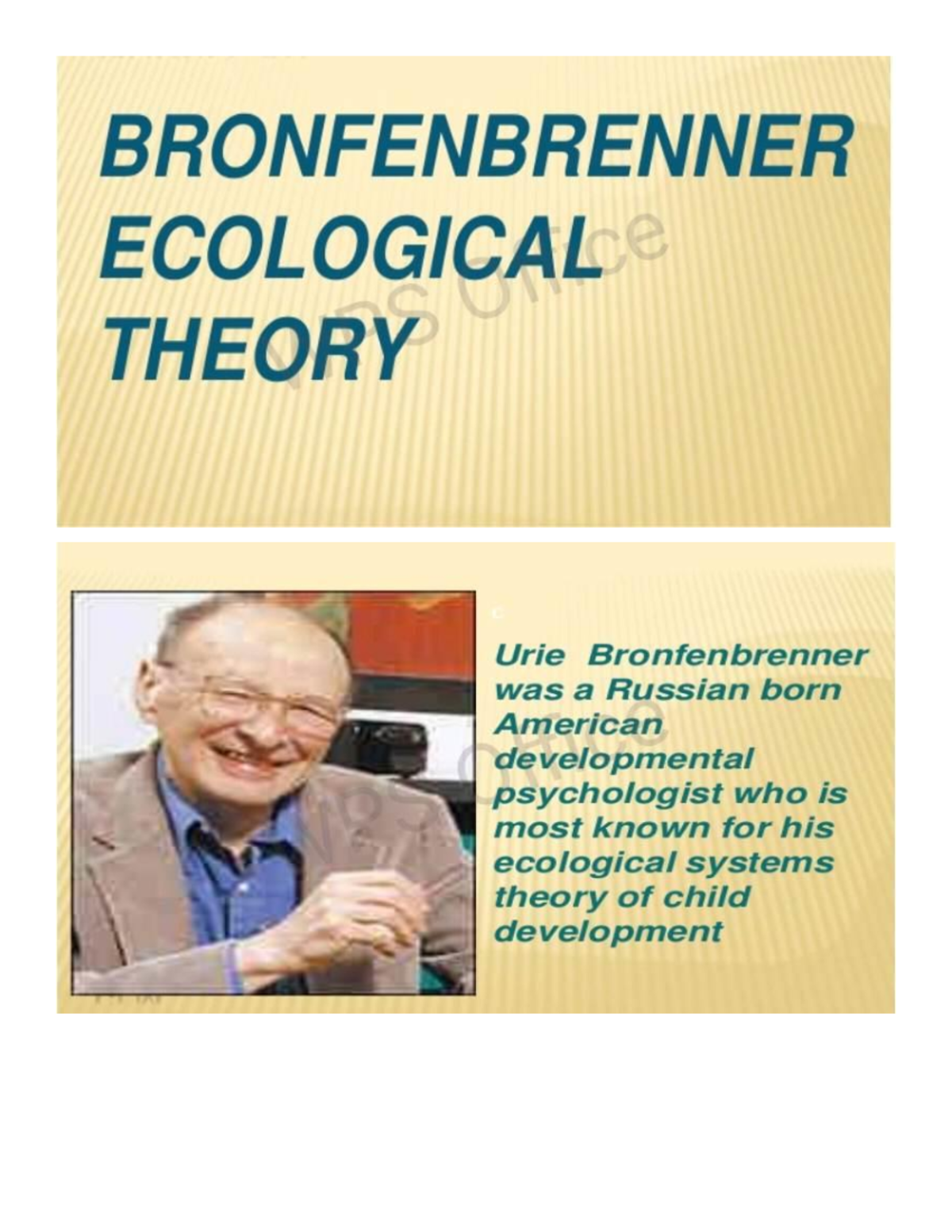 Bronfenbrenner Ecological Theory - Education - Studocu