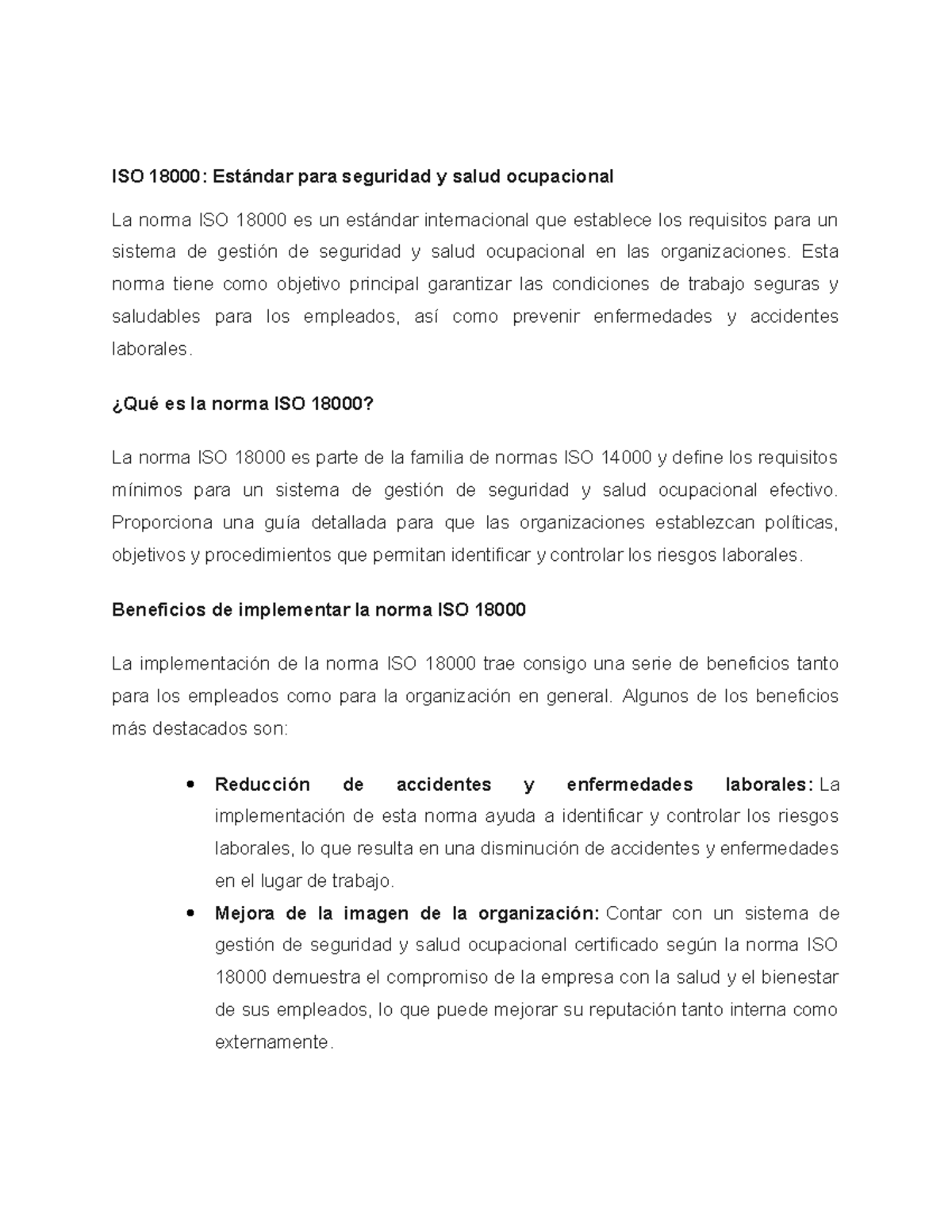 ISO 18000 - Resumen Aseguramiento de la calidad - ISO 18000: Estándar ...
