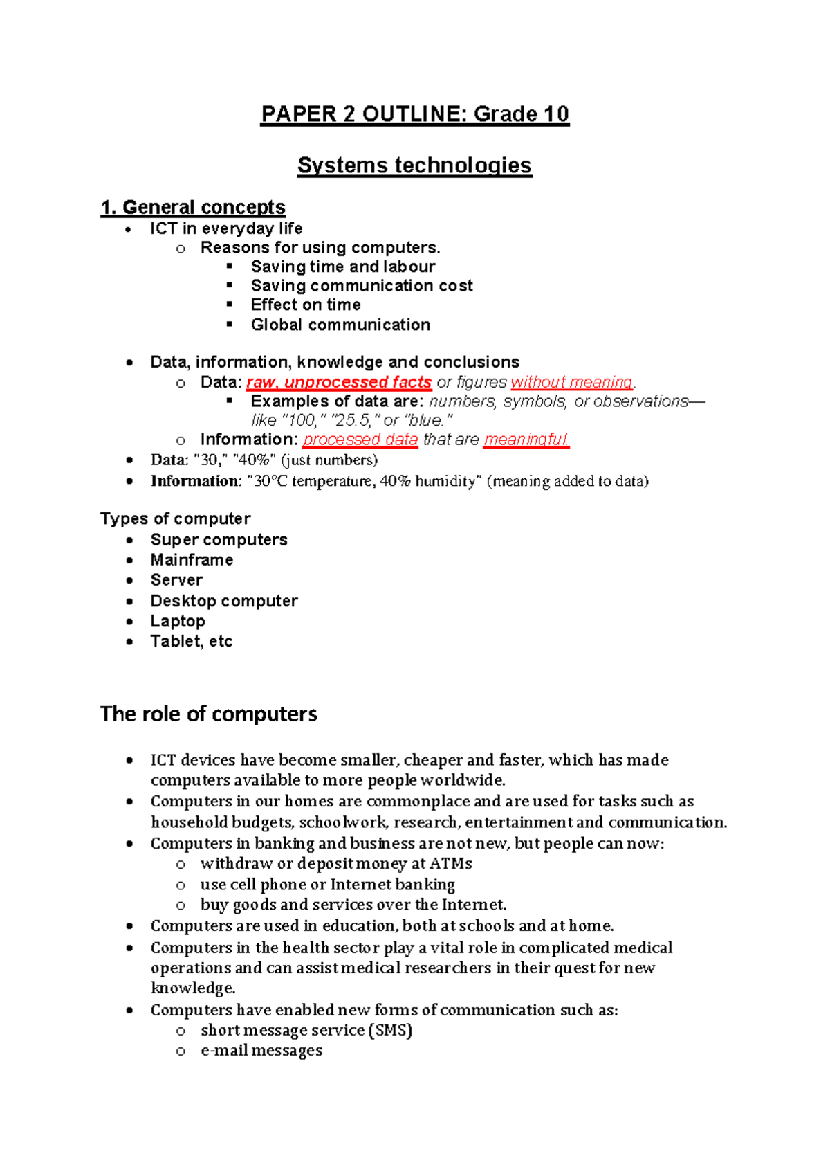 Grade 10 Theory Tips - outline of what is needed from a leaner/what a ...
