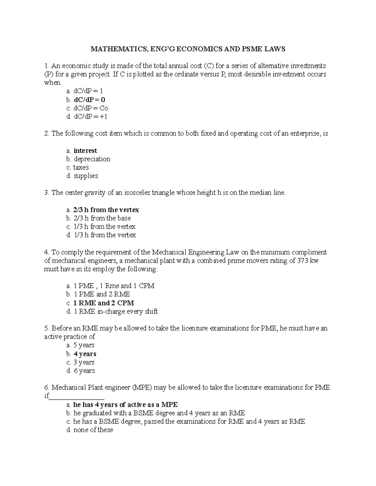 Mathematics Elements Contains Multiple Choice Questions With Answer