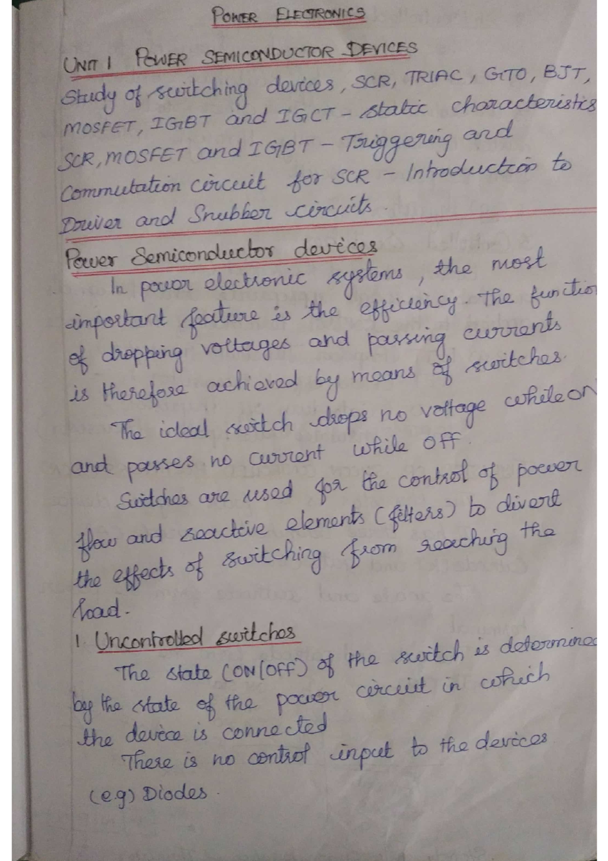 PE unit 1 - It is easy to refer than other notes - POWER ELECTRONICS ...