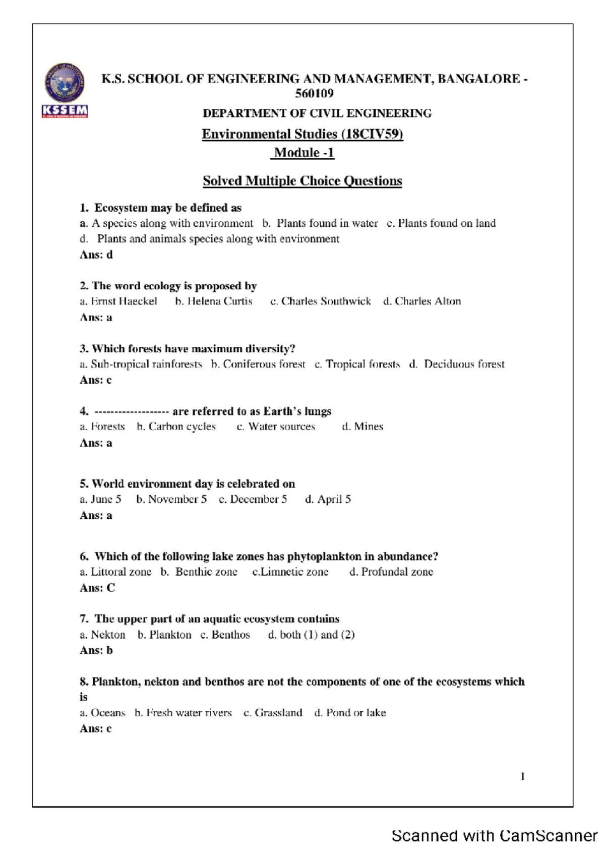 EVS 1-5 modules - computer science - Studocu