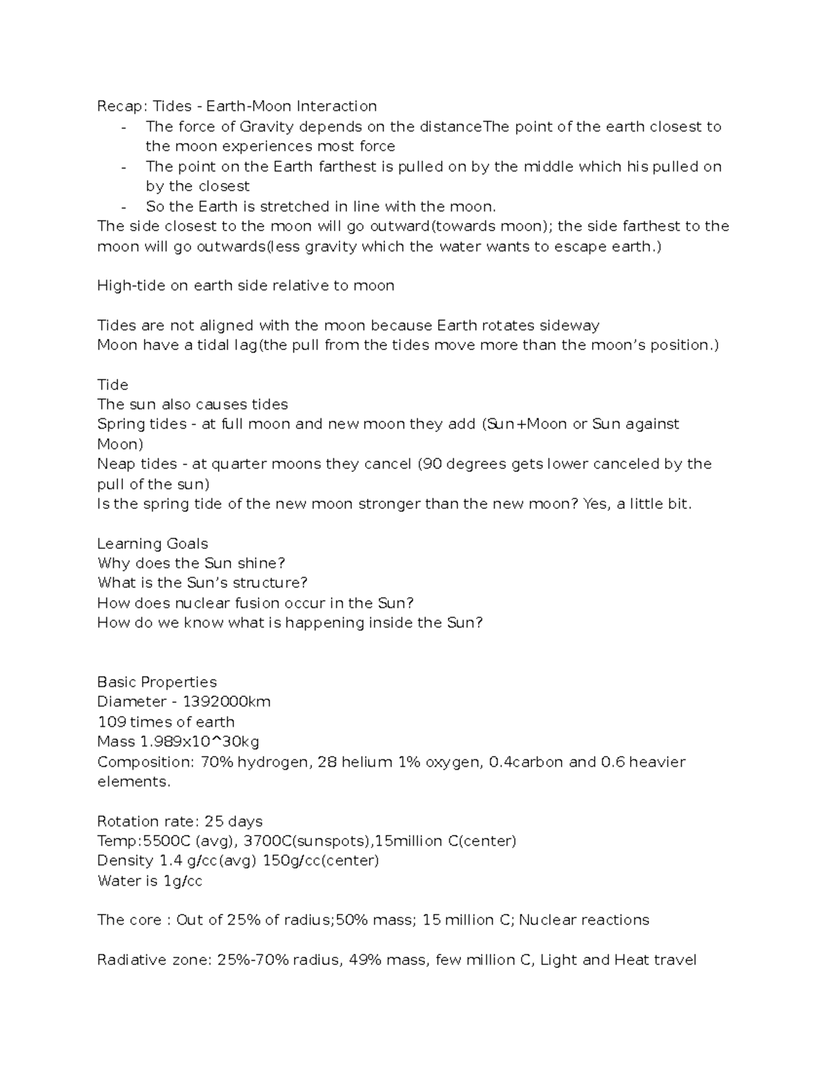 Astronomy week 5 - Week5Pt2 - Recap: Tides - Earth-Moon Interaction ...