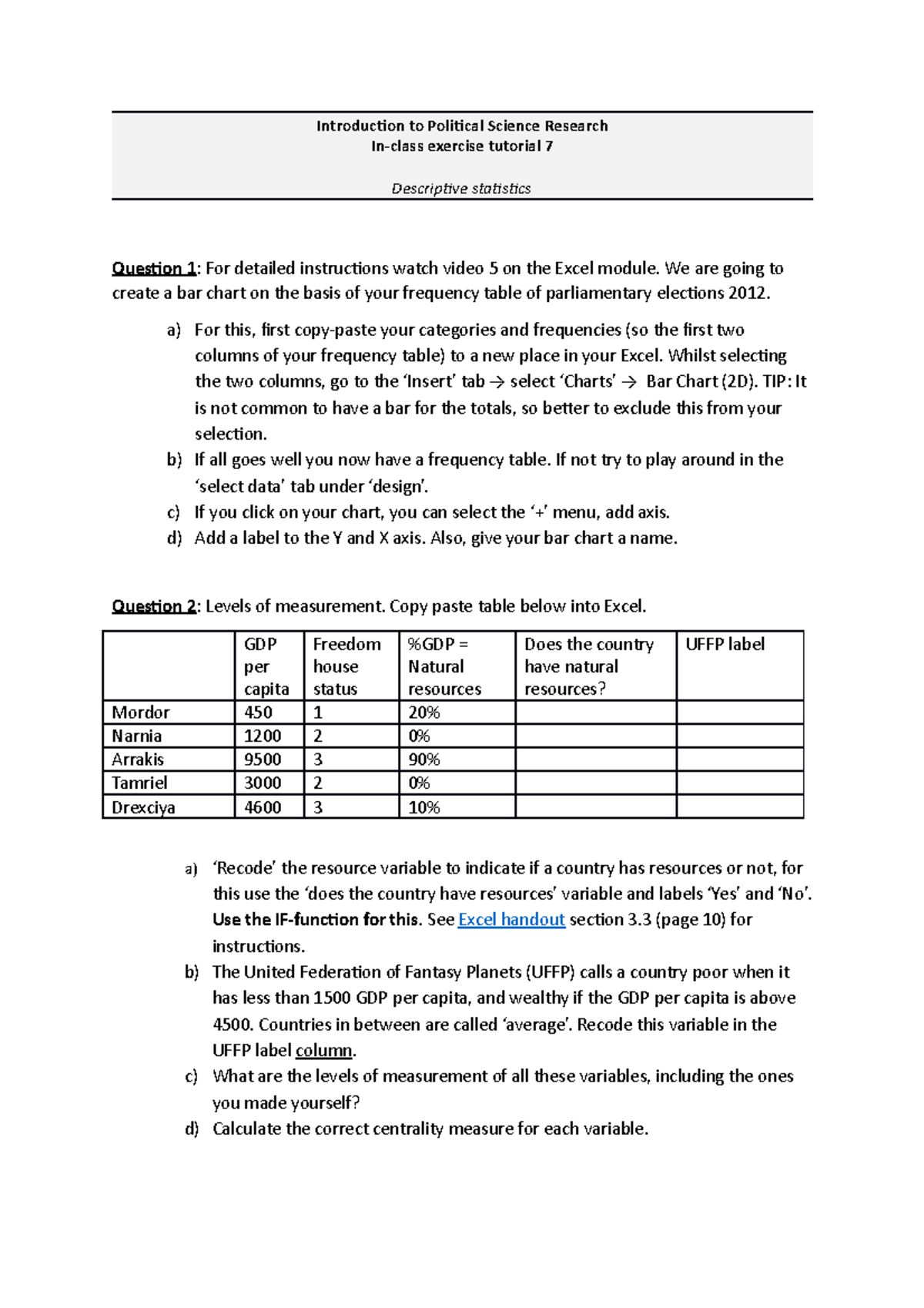 In-class exercise 2 - Introduction to Political Science Research In ...