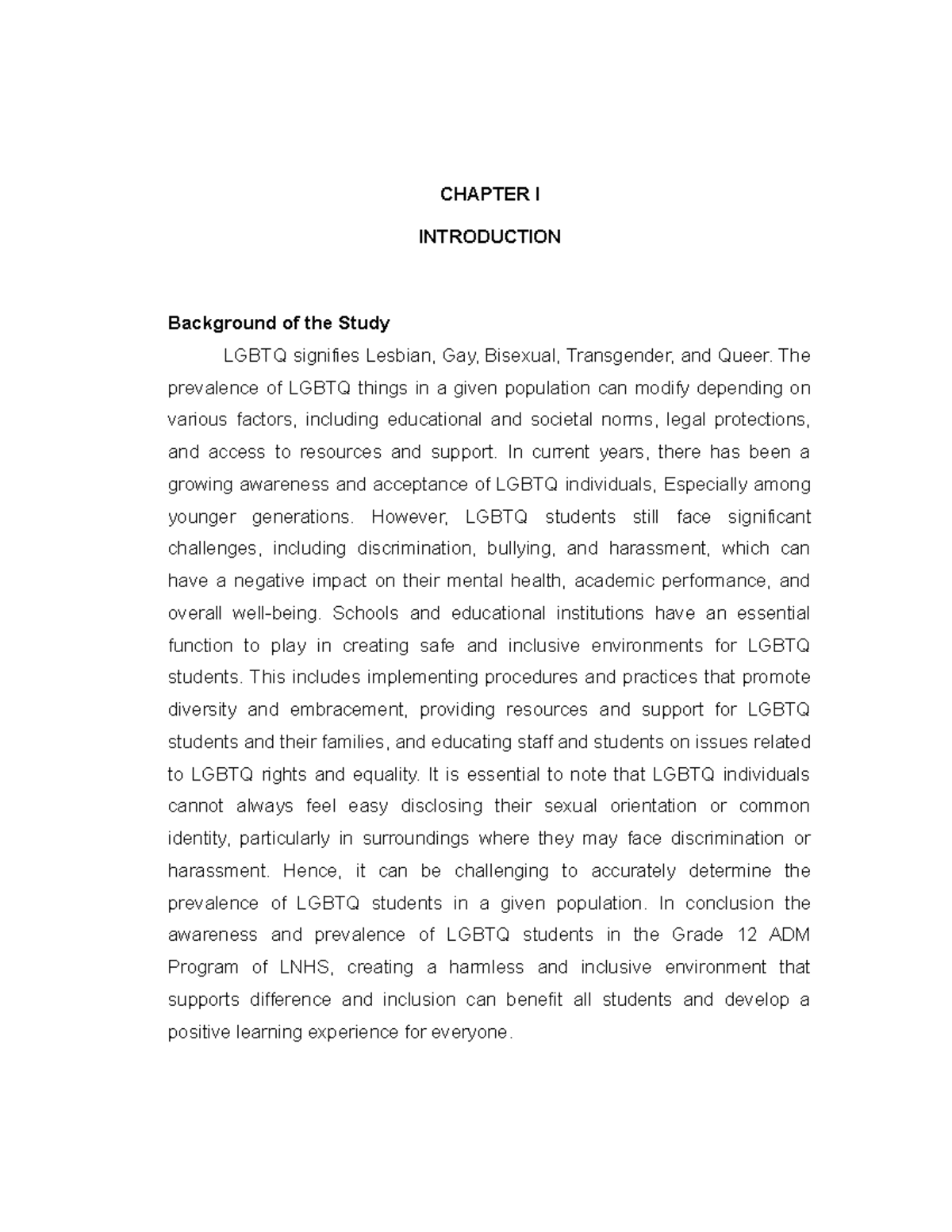 Chapter ONE (NOT Final) - CHAPTER I INTRODUCTION Background of the ...