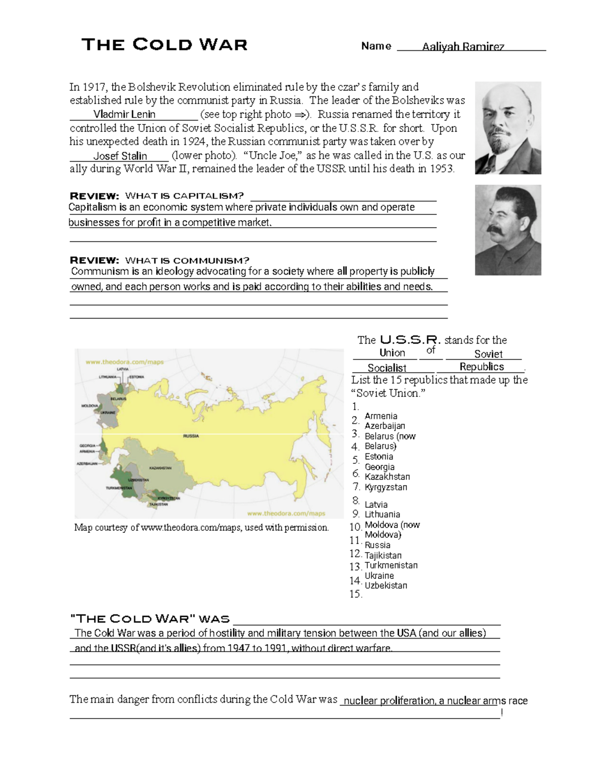 Cold War in a Nutshell - The Cold War Name ...