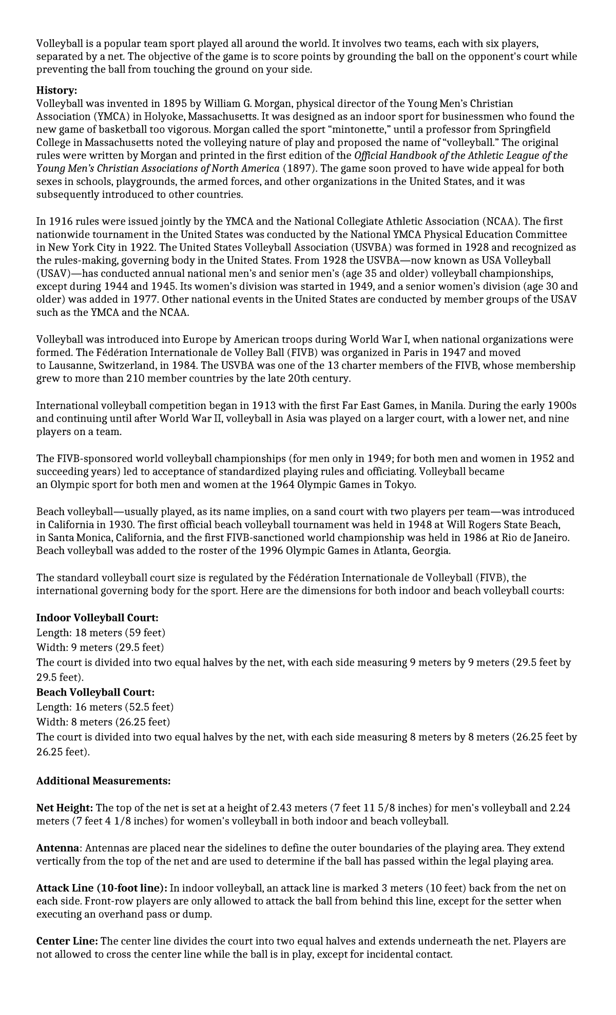 Volleyball Notes - Volleyball is a popular team sport played all around ...