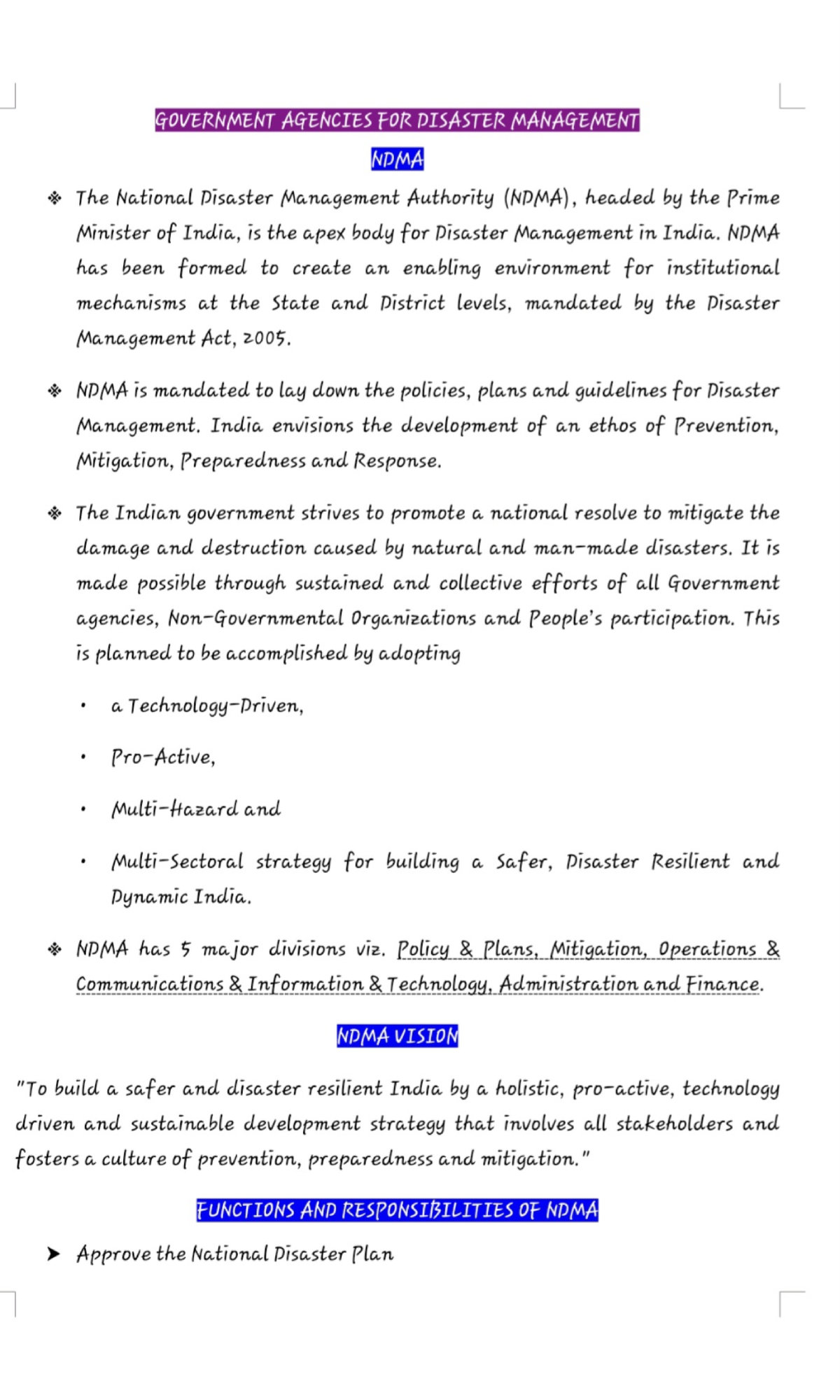 Disaster management 1 - Studocu