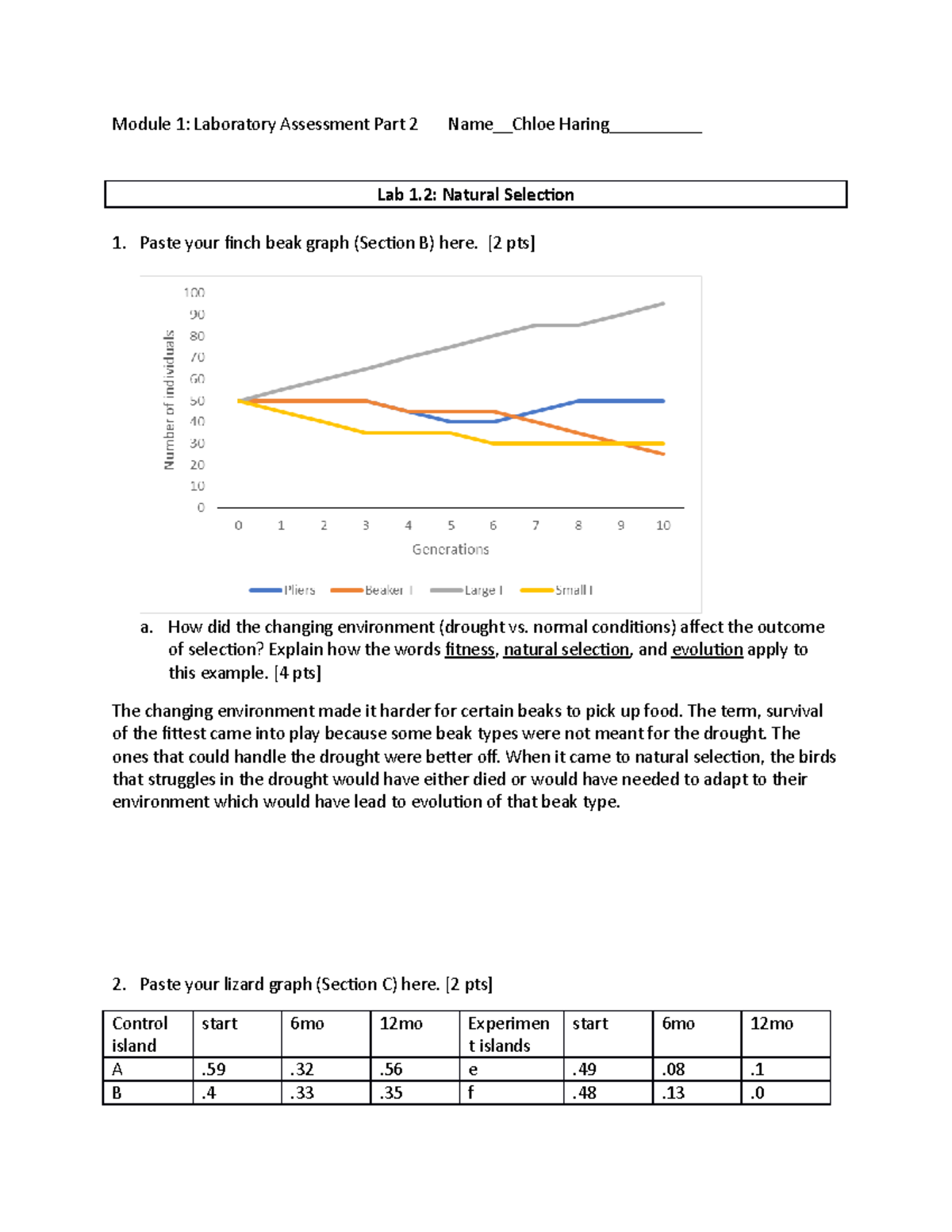 BIO 111 Lab 1.2 Assessment Fall 2020 - Module 1: Laboratory Assessment ...