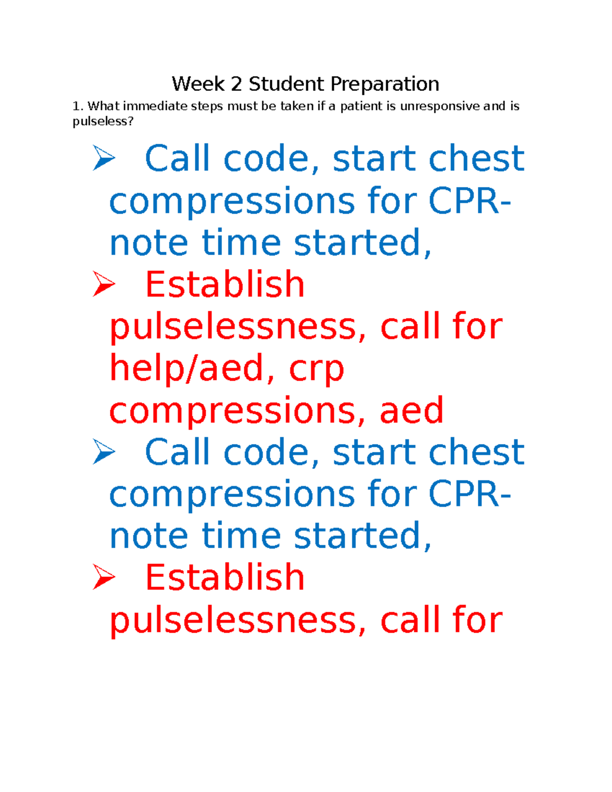 Week 2 Lab Prep - Notes - Week 2 Student Preparation 1. What immediate ...