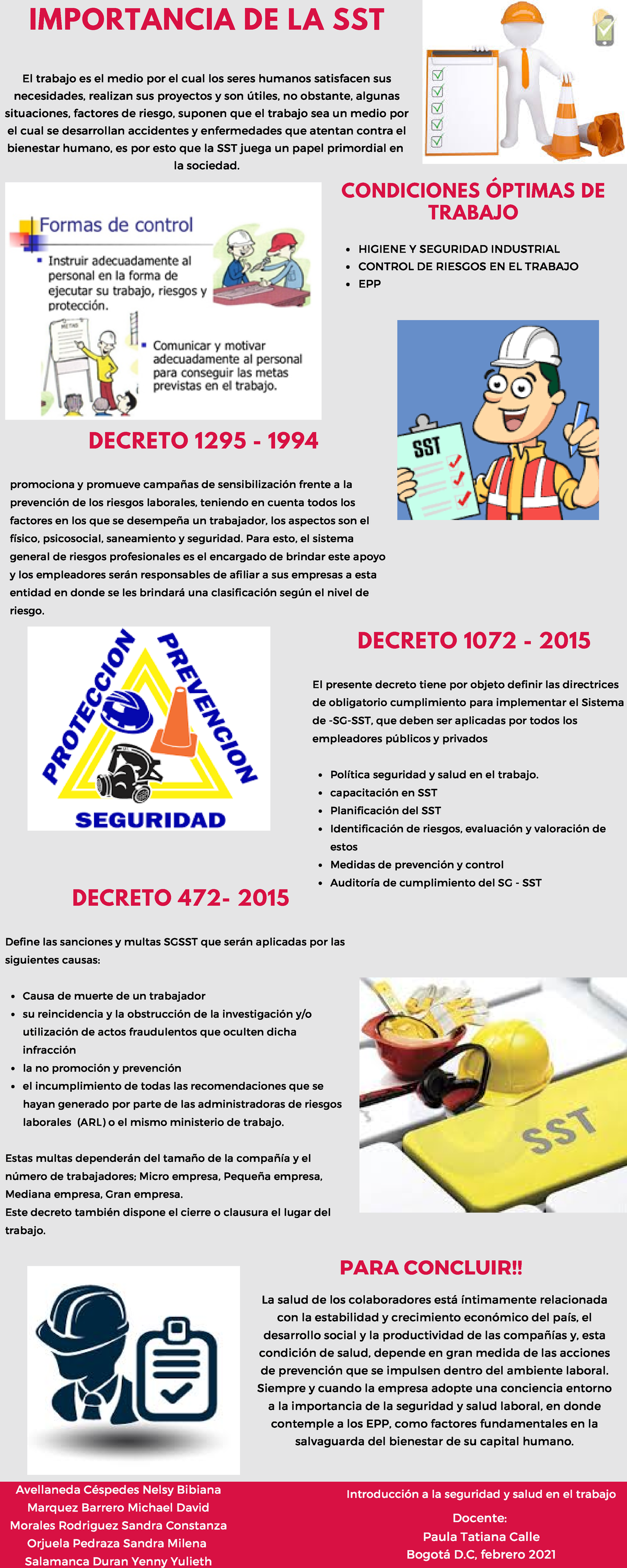 Infografía importancia SST - IMPORTANCIA DE LA SST El trabajo es el medio por el cual los seres ...