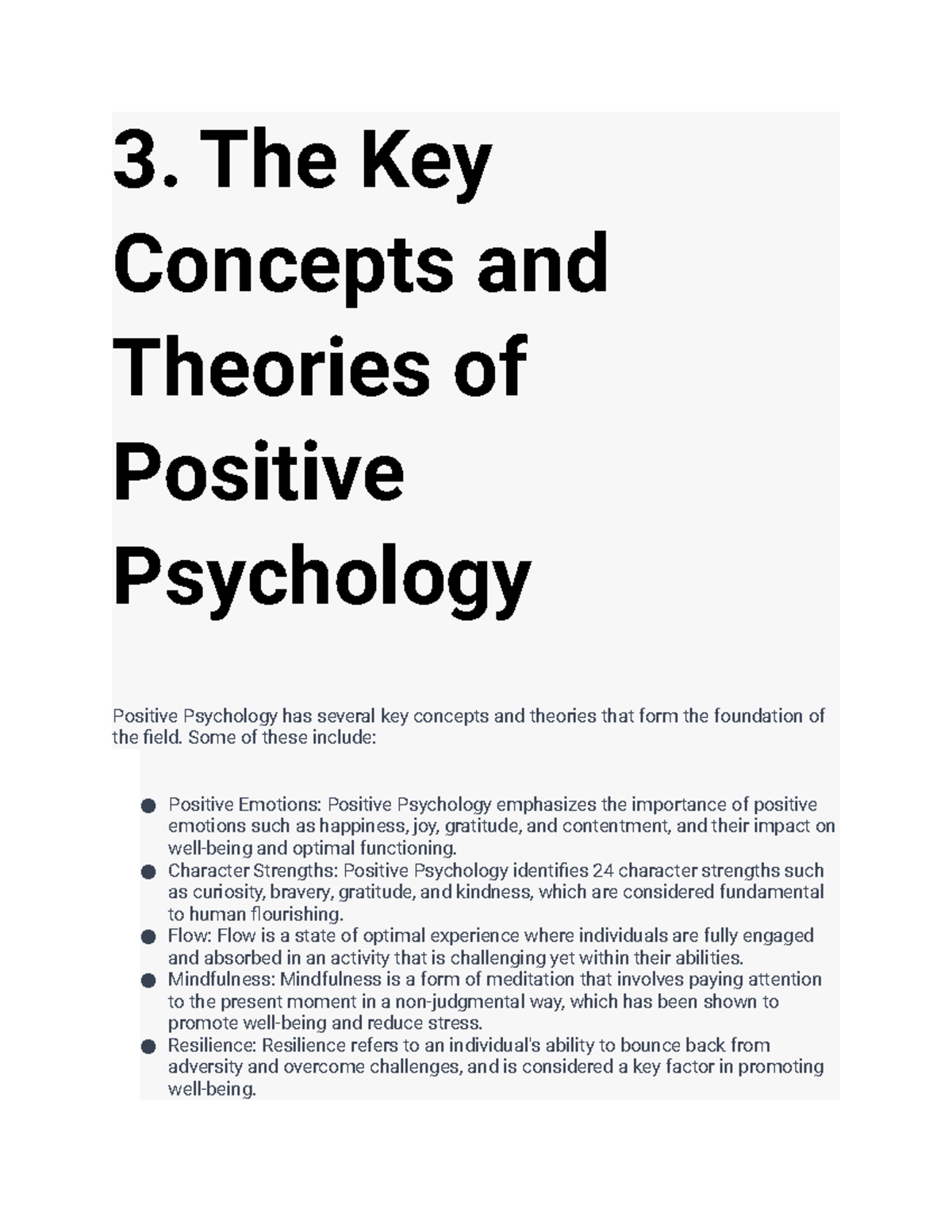 Positive Psychology 3-4 - 3. The Key Concepts and Theories of Positive ...
