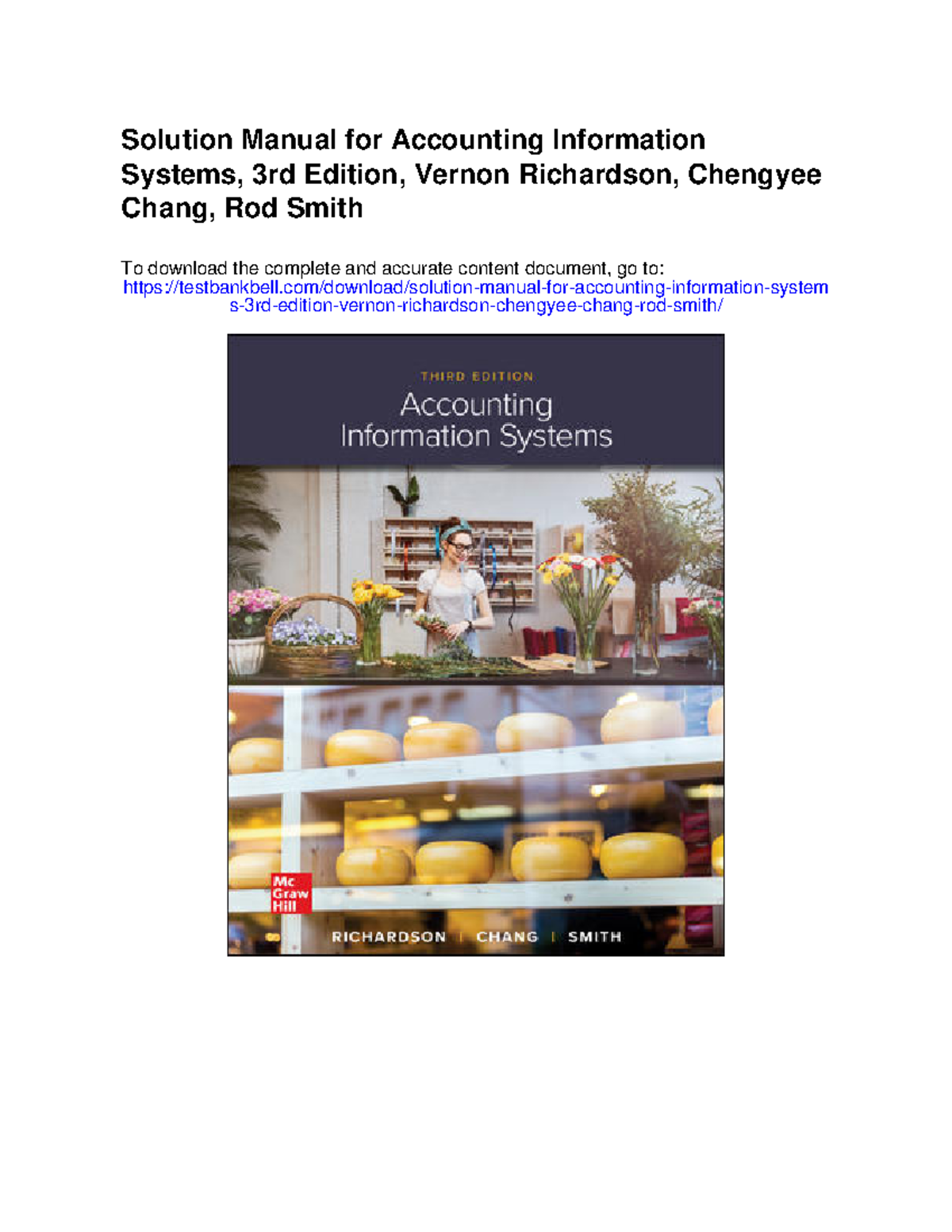 672657197 Solution Manual for Accounting Information Systems 3rd ...