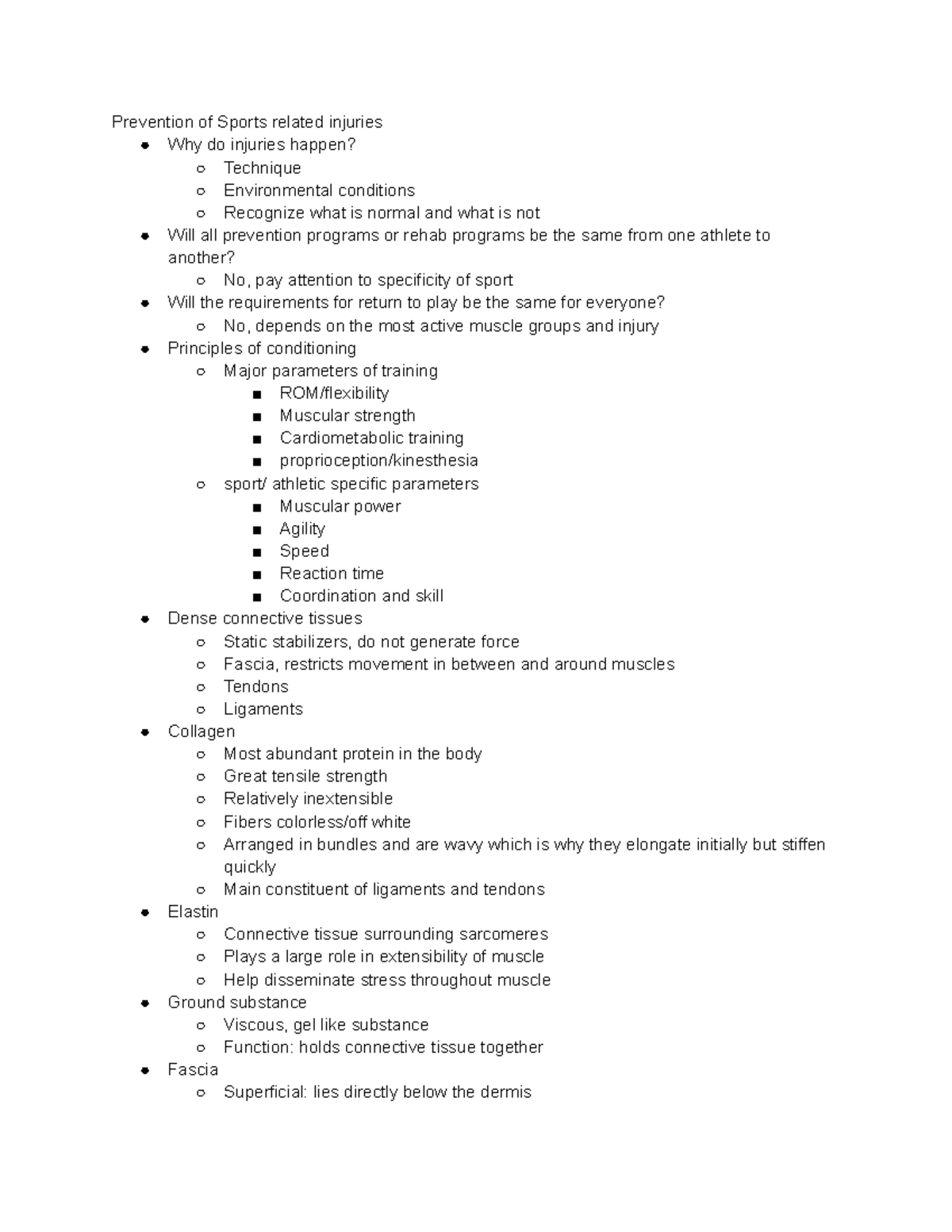 SMD 420 Final Exam Study Guide - Prevention of Sports related injuries ...