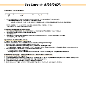 Pre-lecture 1 - Dr. Liu’s class - Pre-Lecture 1 Bond polarity • depends ...