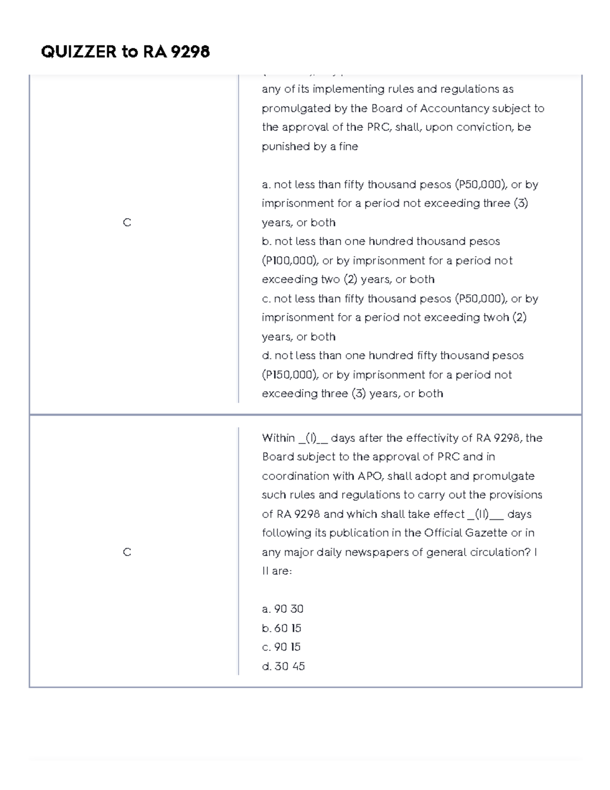 Quizzer to RA 9298 Flashcards Quizlet-4 - C According to the Philippine ...