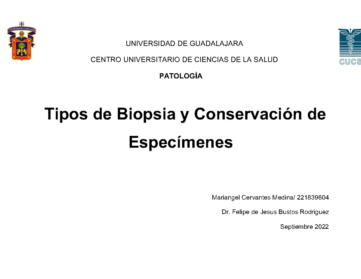 Módulo 1- Matriz DE InduccióN Sobre Tipos DE Biopsia Y ConservacióN DE ...
